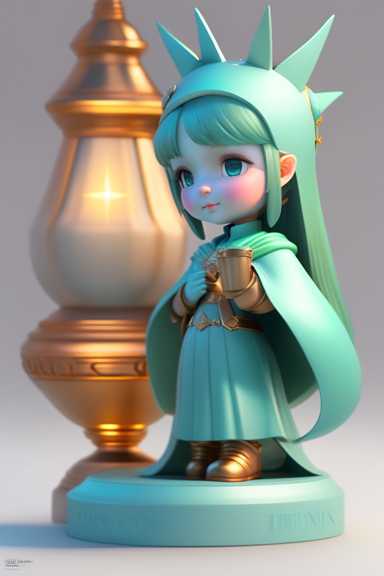 Lexica - Cute Anime girl in pose of Statue of Liberty, anime, trending ...