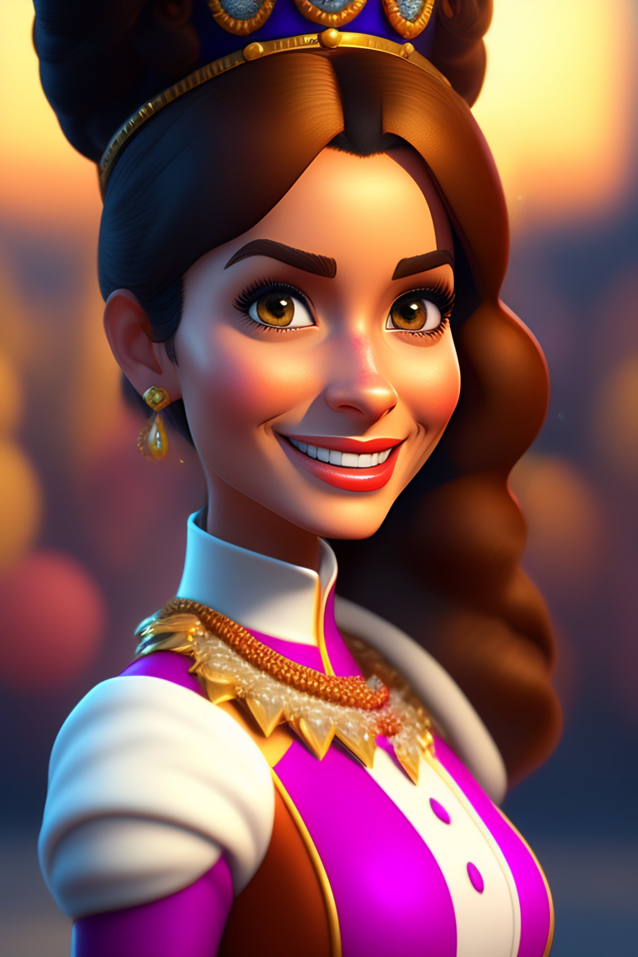 Lexica - The queen 3d character cartoon disney pixar render