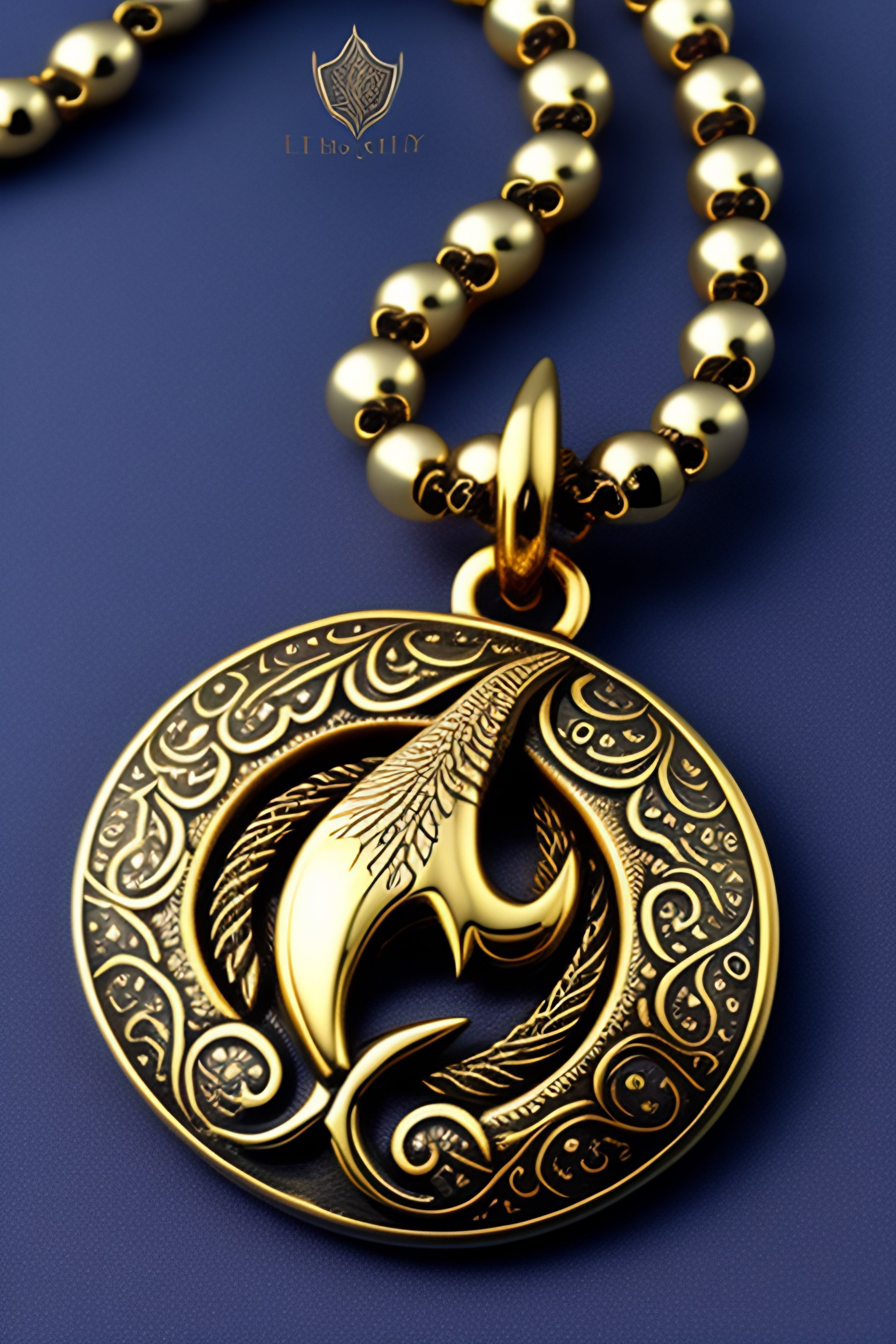 Lexica - A necklace hand engraved with an anchor wrapped in a serpent's ...