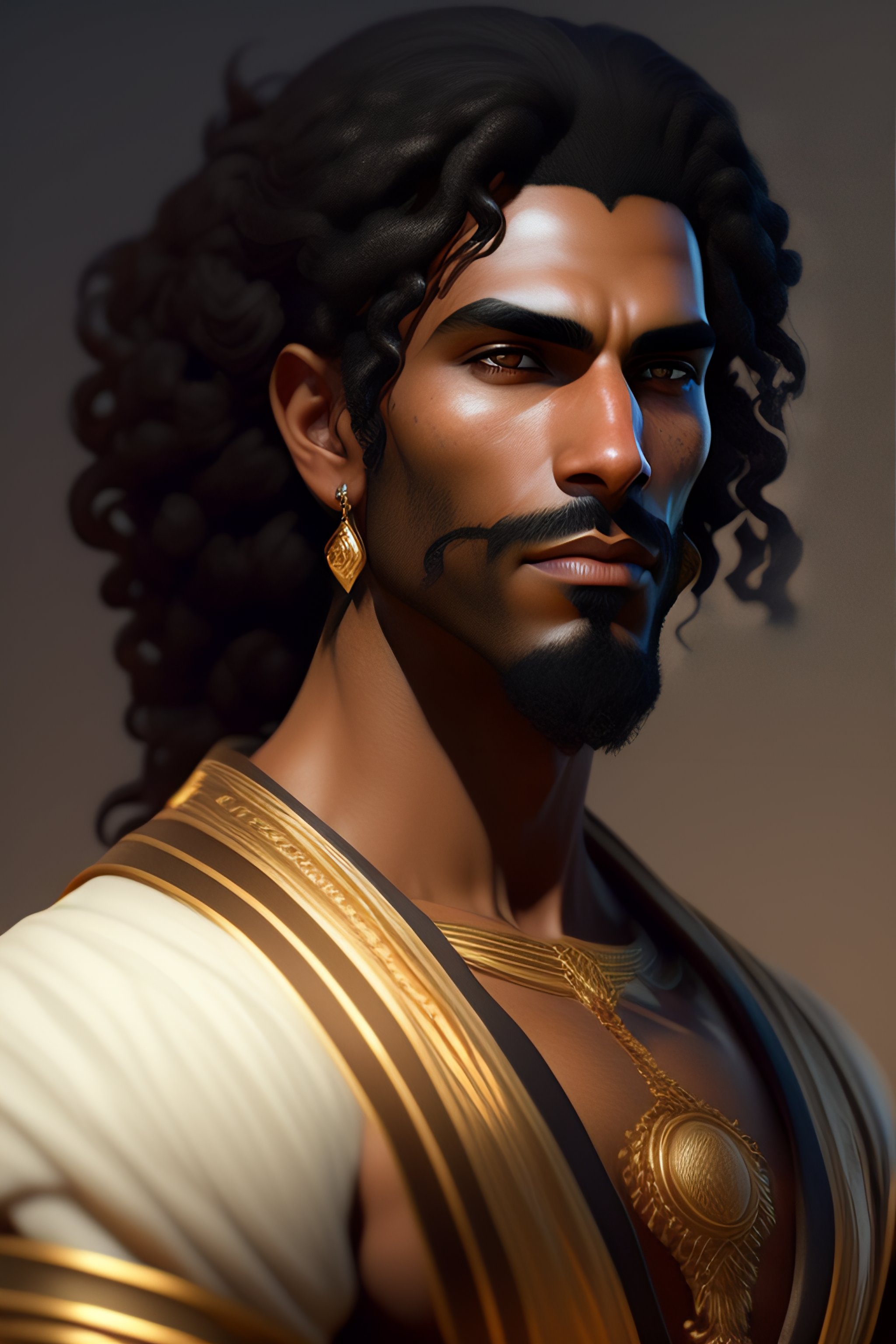 Lexica - Arab man with black hair curly,serious face, by WLOP,Artgerm ...