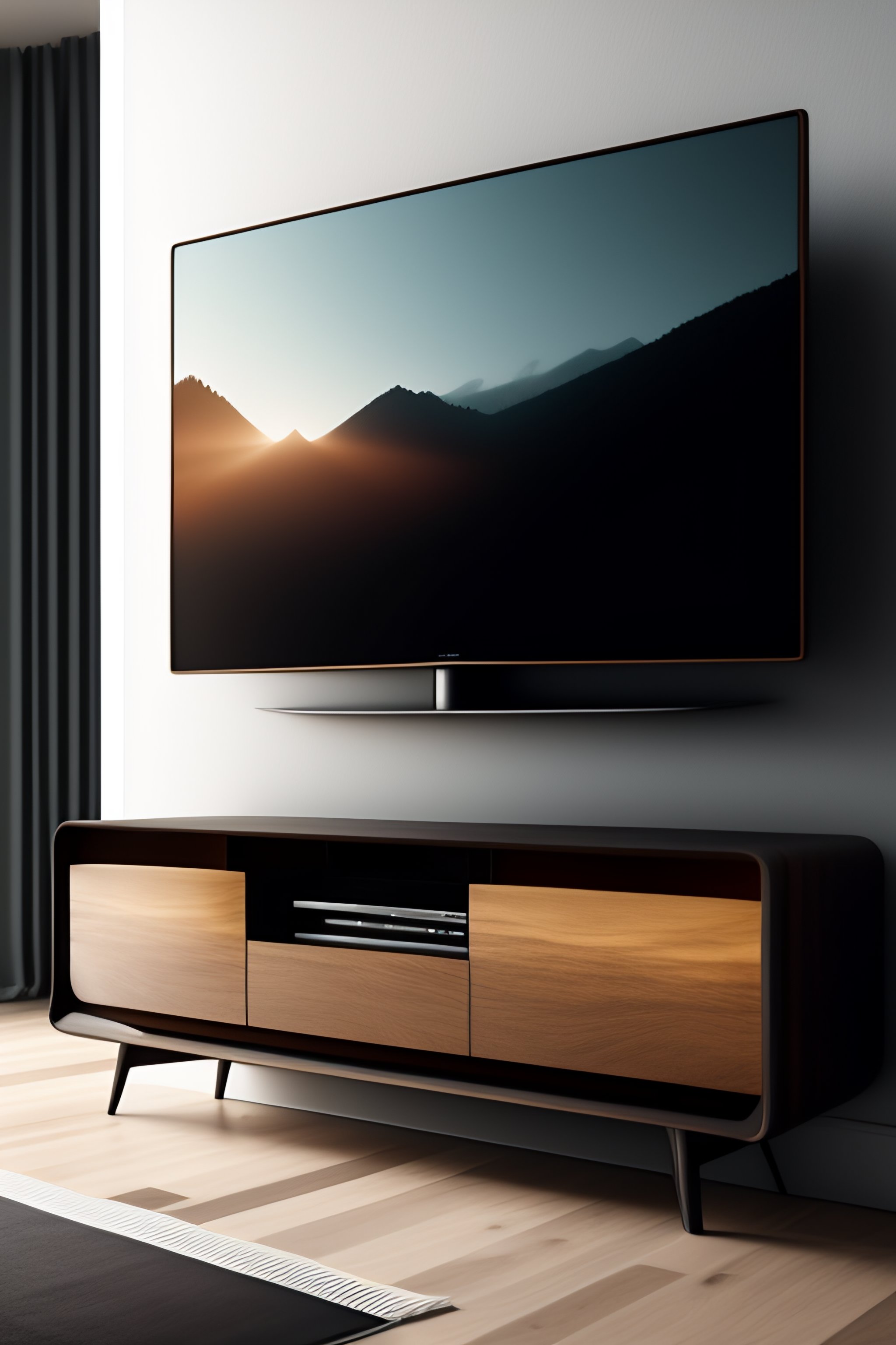 Lexica - Photorealistic modern wood Design Television from bang & Olufsen