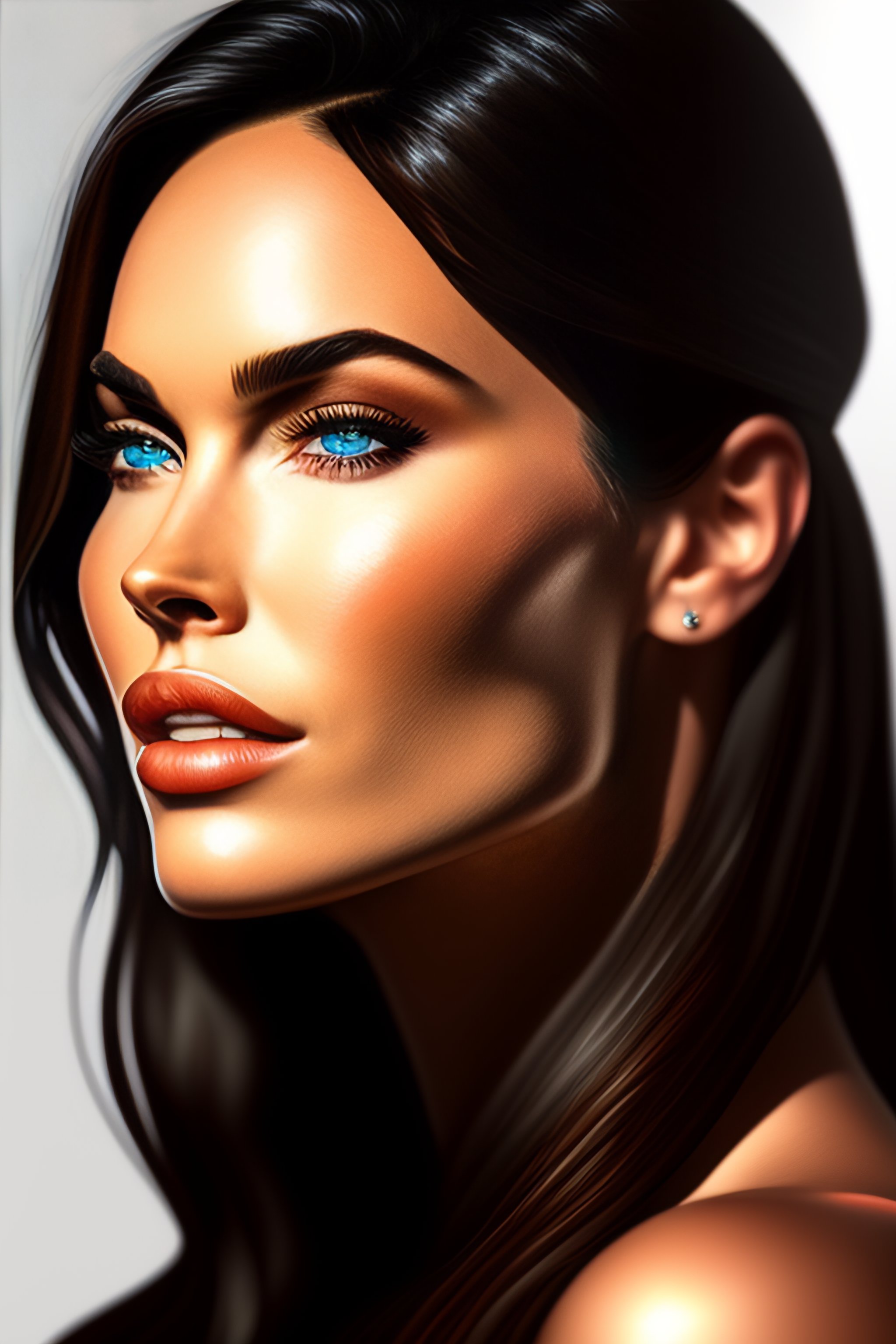 Lexica - Megan fox closeup of face. large wet lips. hyperrealistic ...