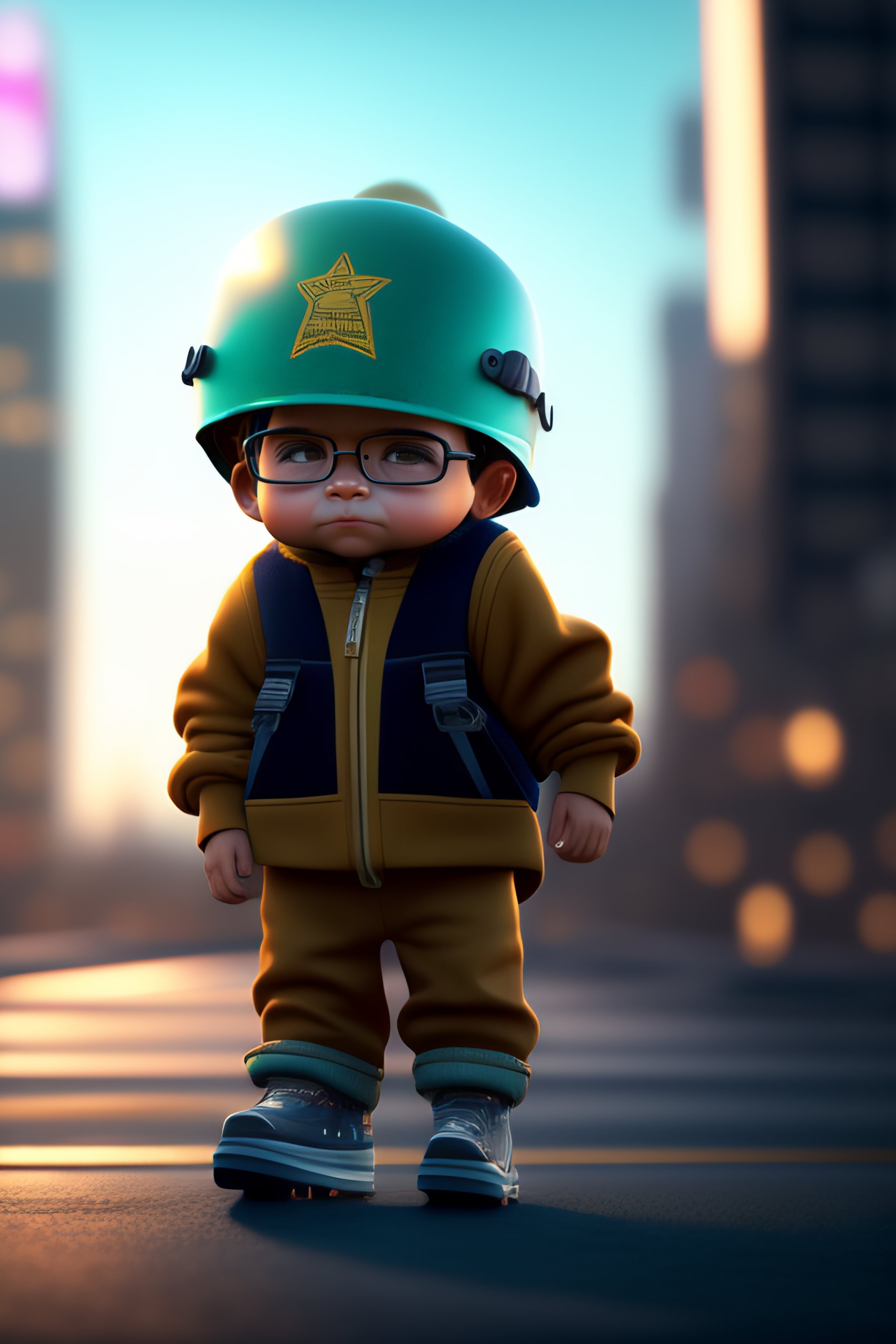 Lexica - Cute little humanoid earthman, dressed with dungarees, shoes ...