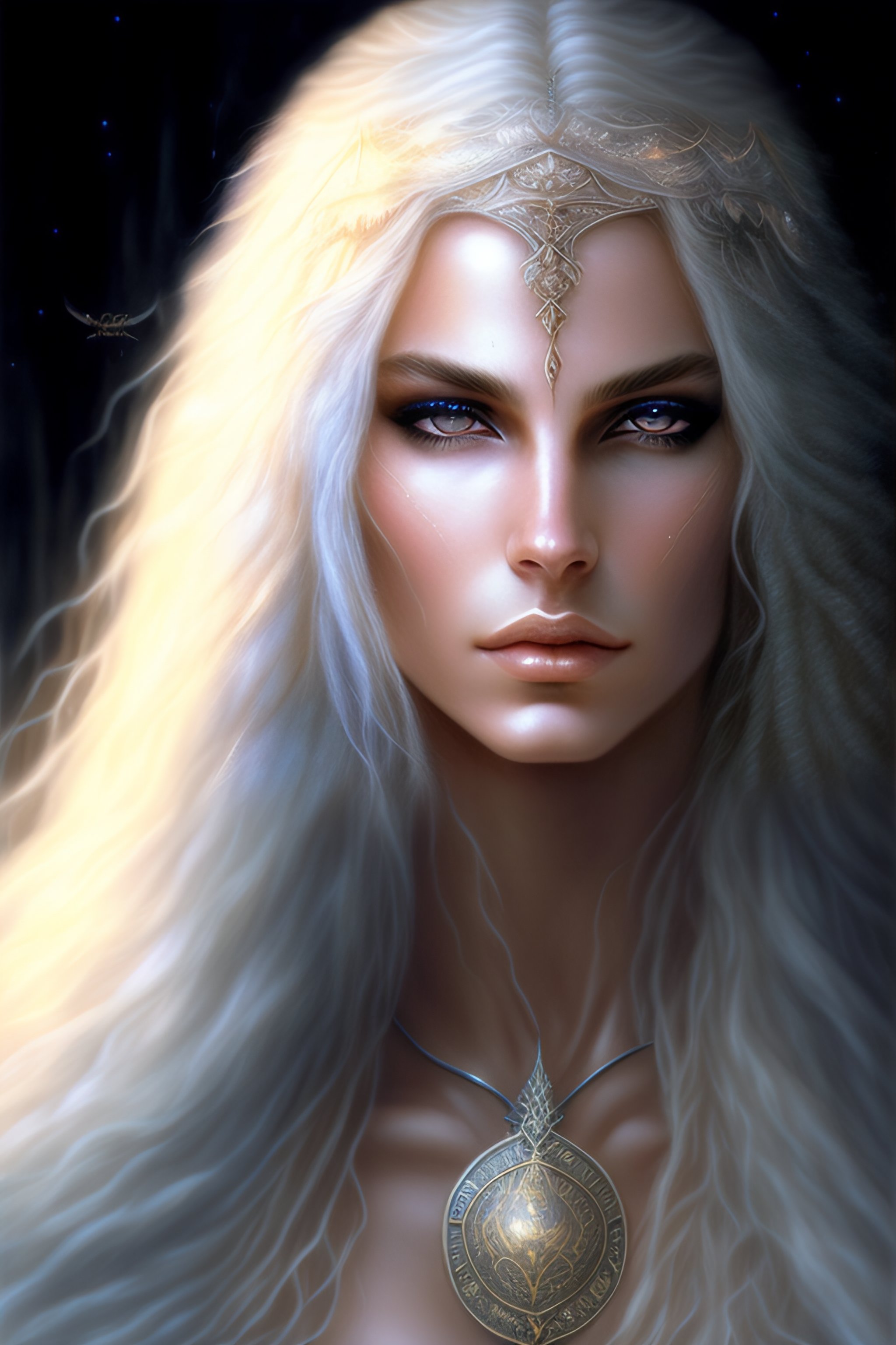 Lexica - Godess with long white hair, art by luis royo, sorcerer ...