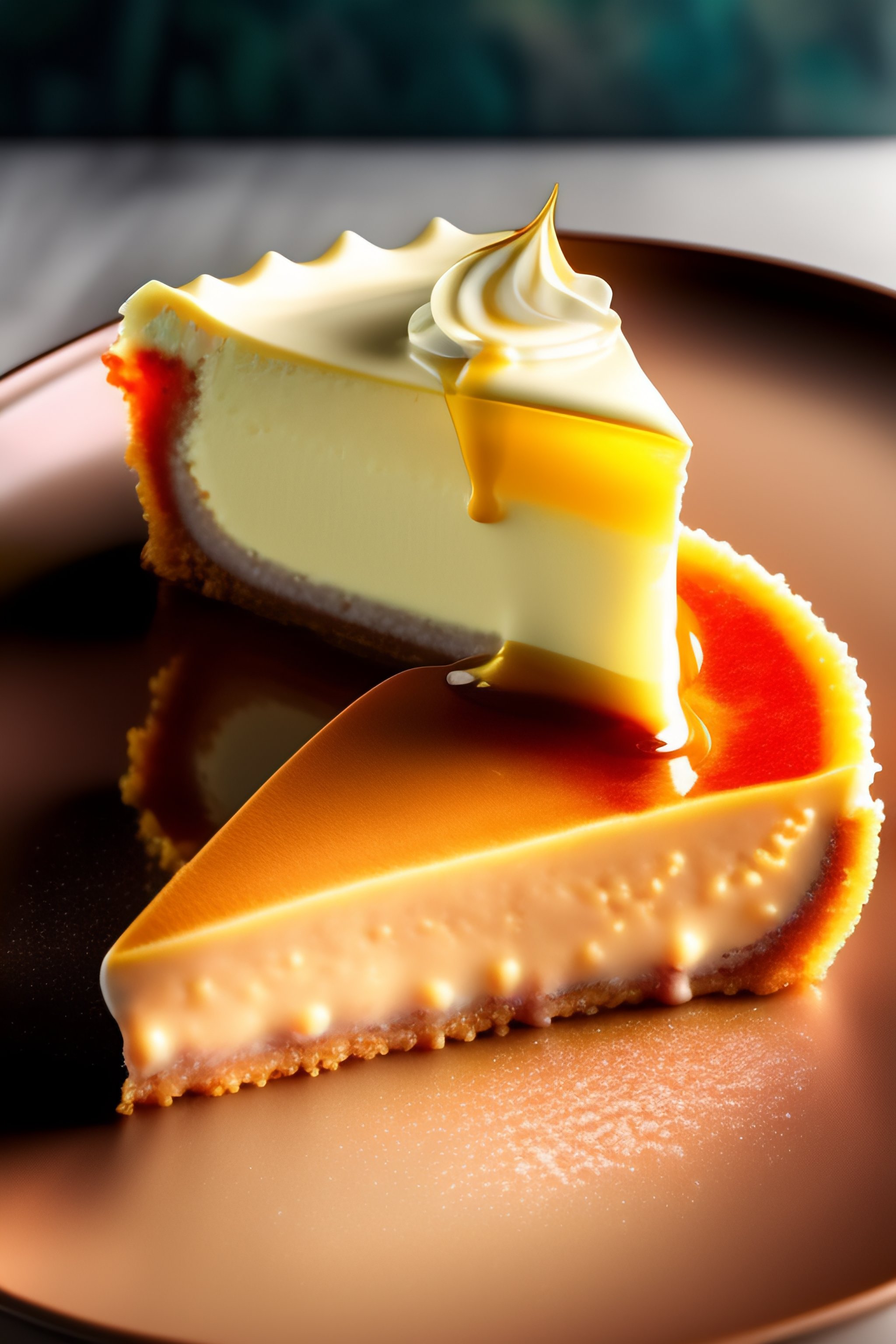 Lexica - Photo realistic be melted cheesecake