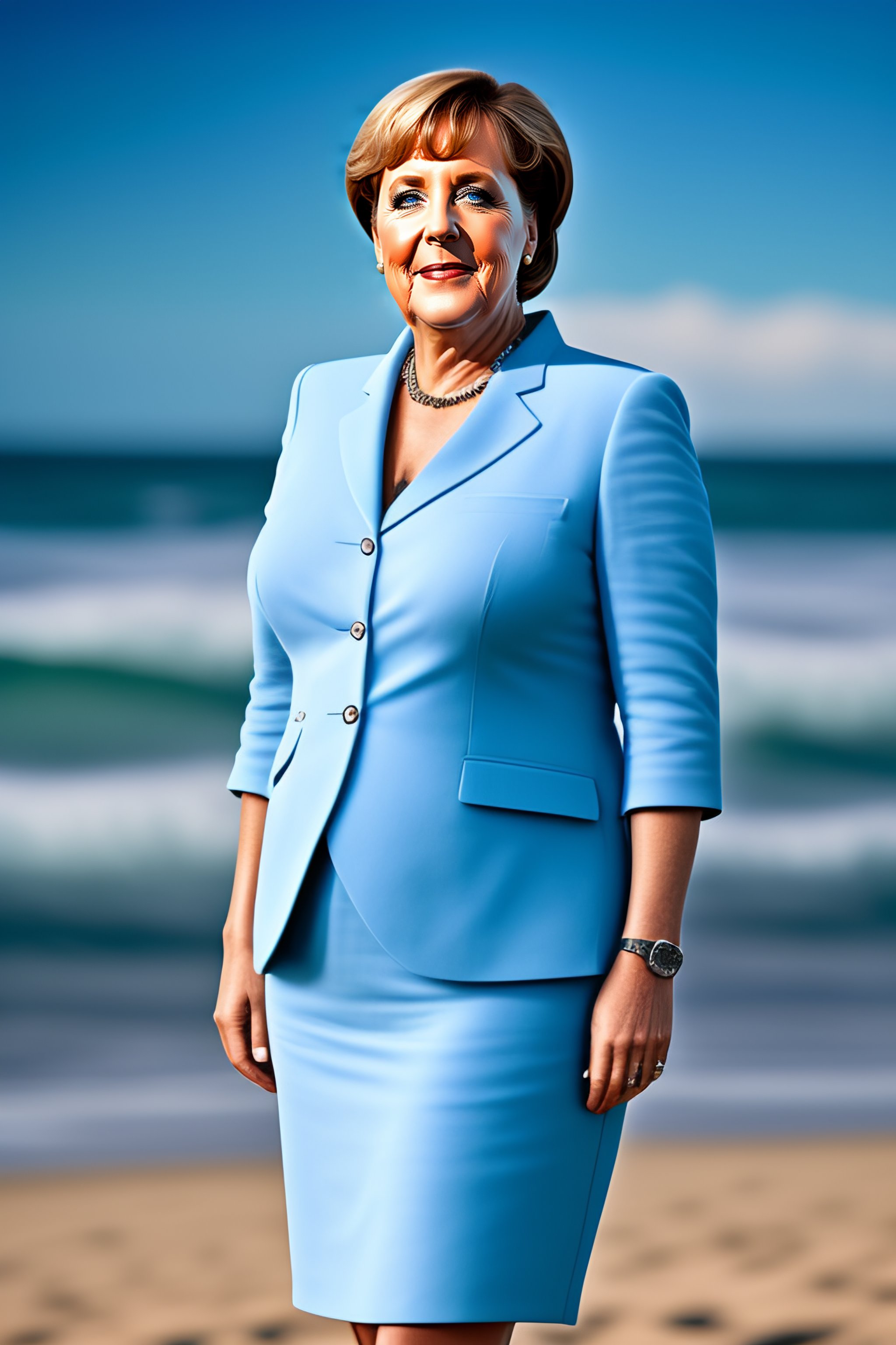 Lexica - A highly detailed portrait of sexy ((angela merkel)) wearing a ...