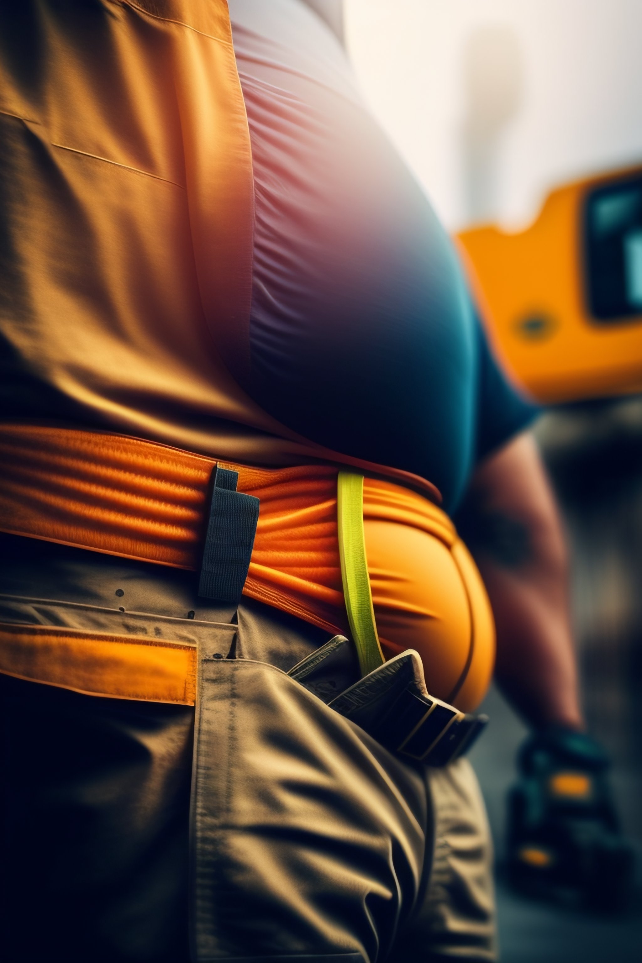 Lexica - A construction worker, with a (very large belly), amateur photo