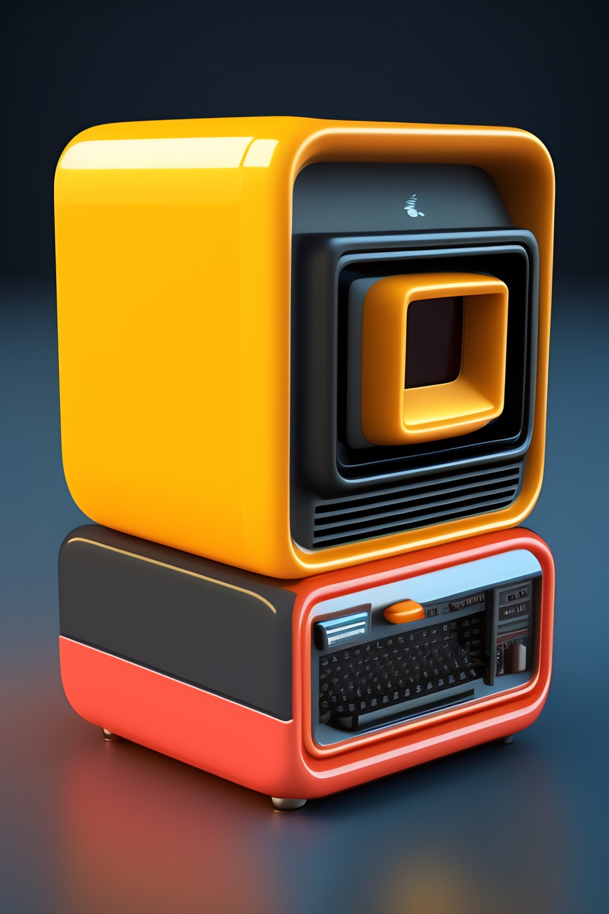 Lexica - 3D pixel retro tiny cute Macintosh computer render. Minimal ...
