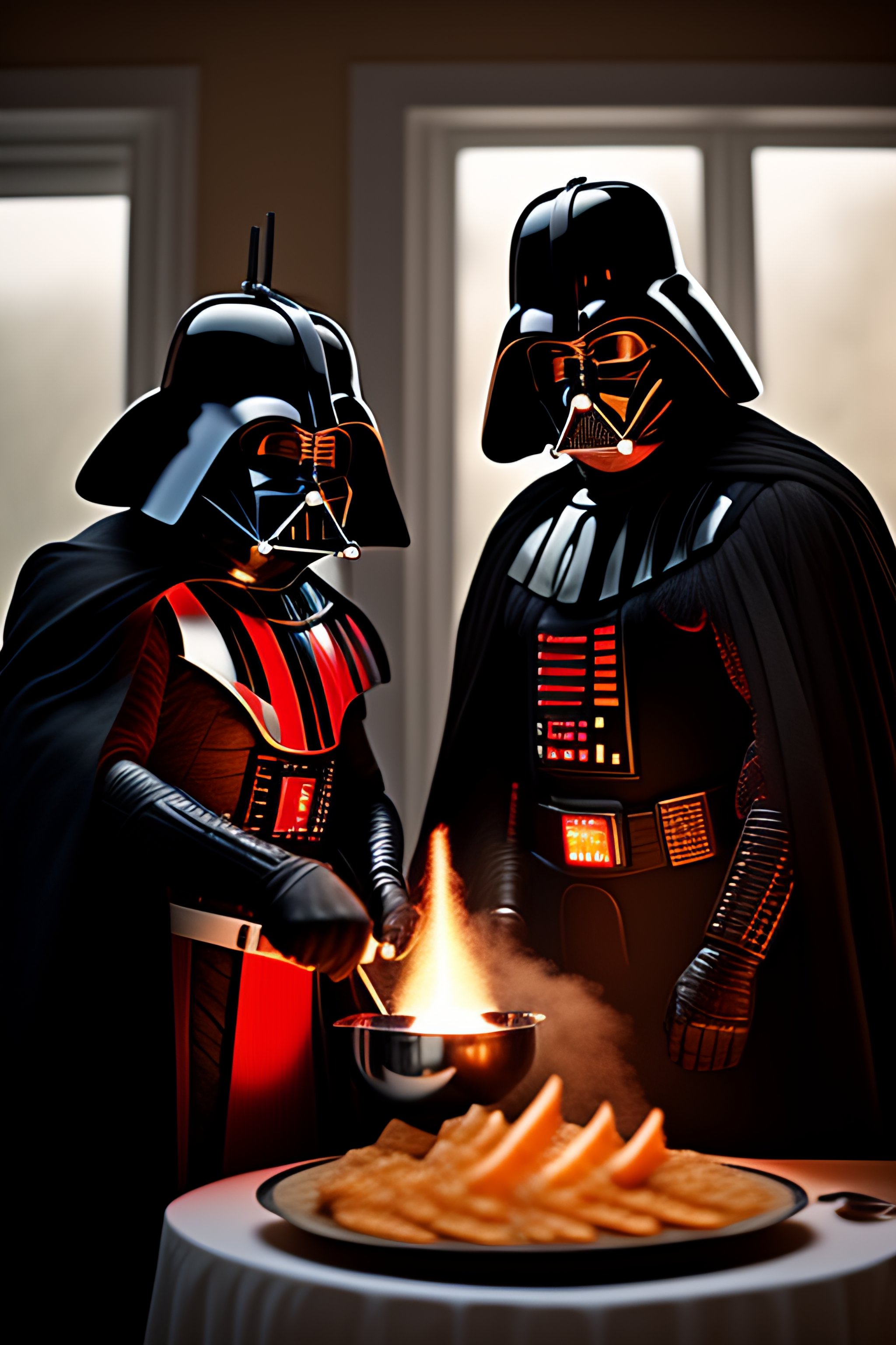 Lexica - Darth Vader and Darth Maul cooking