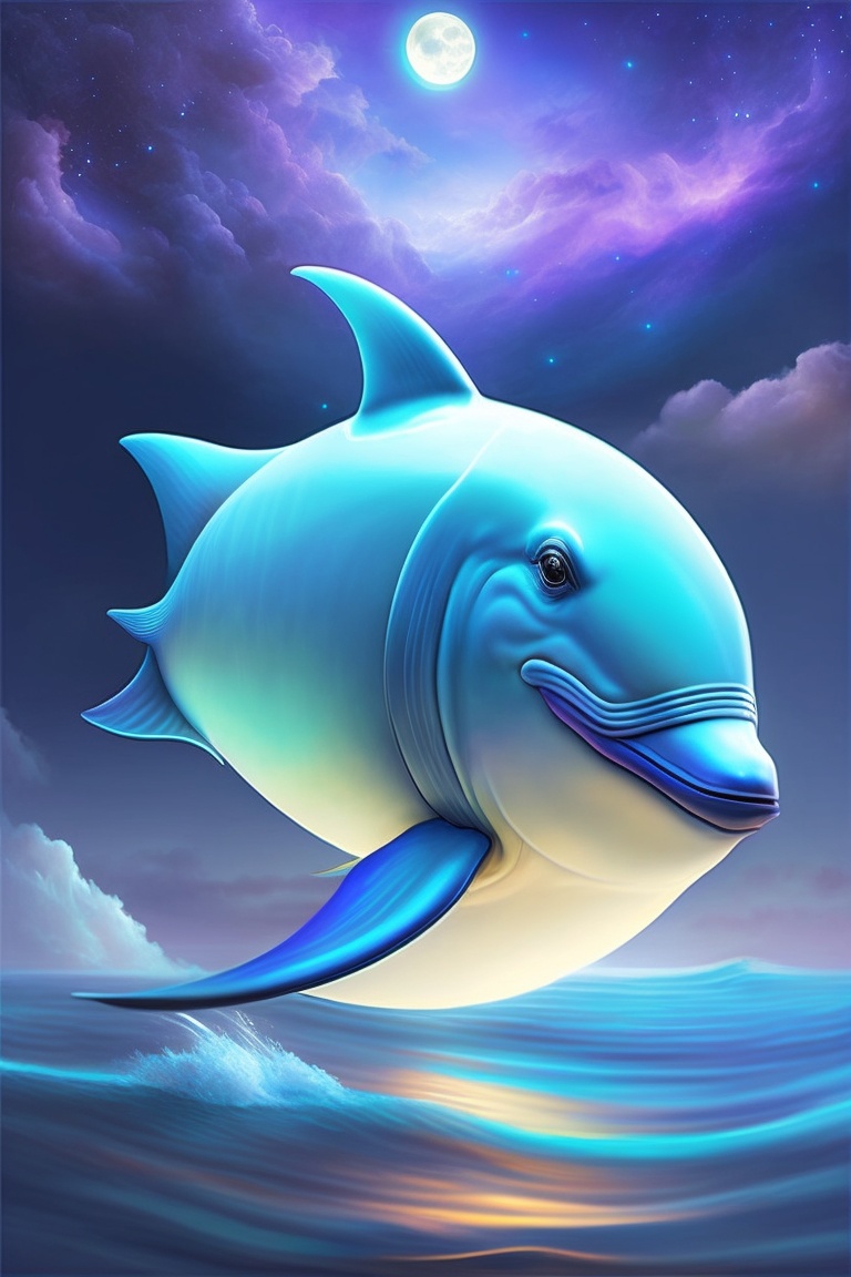 Lexica - Serene Moon Dolphin: In the deep waters of the ocean, the Moon ...