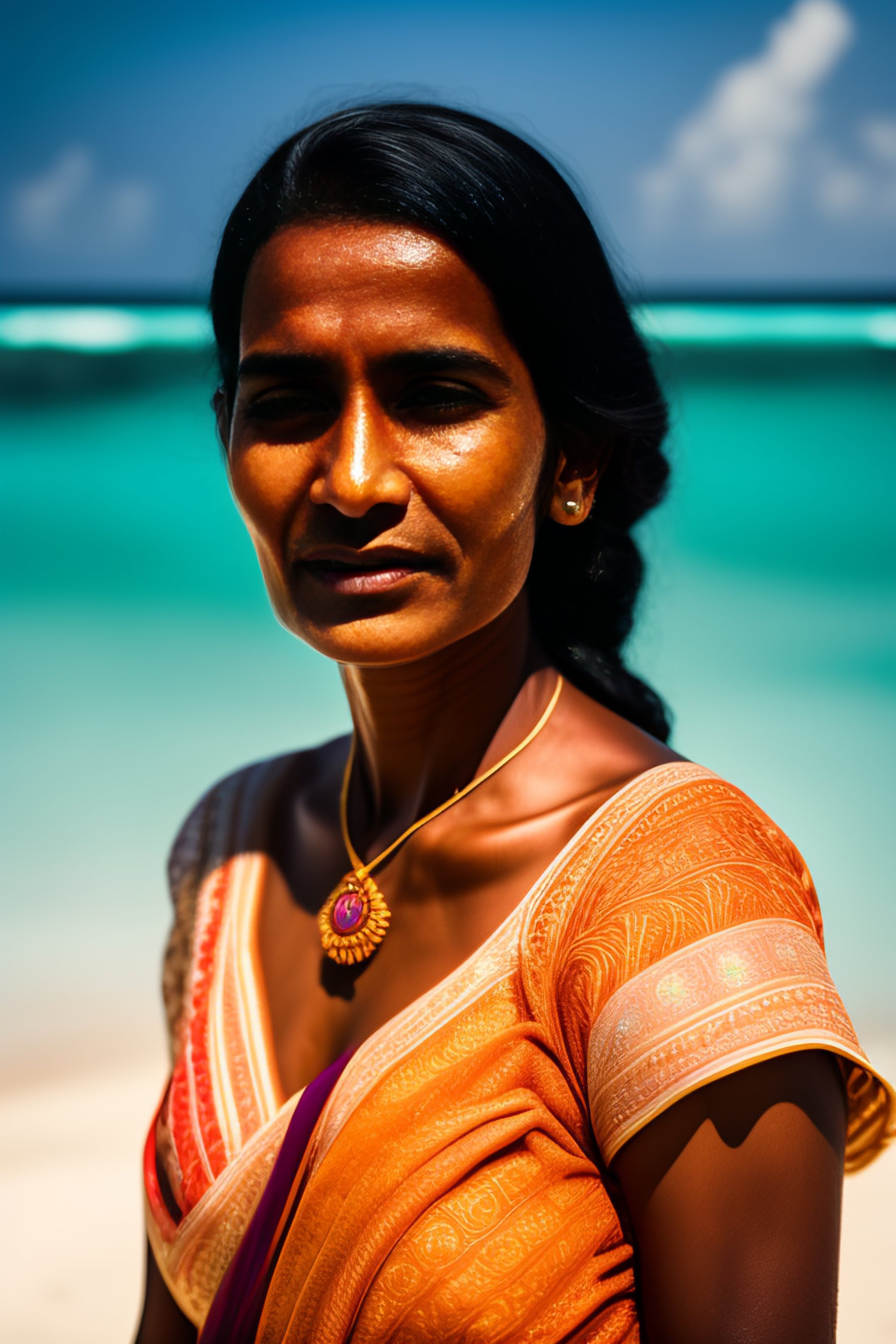 Lexica - Portrait of a Maldivian woman in the capital city of Malé