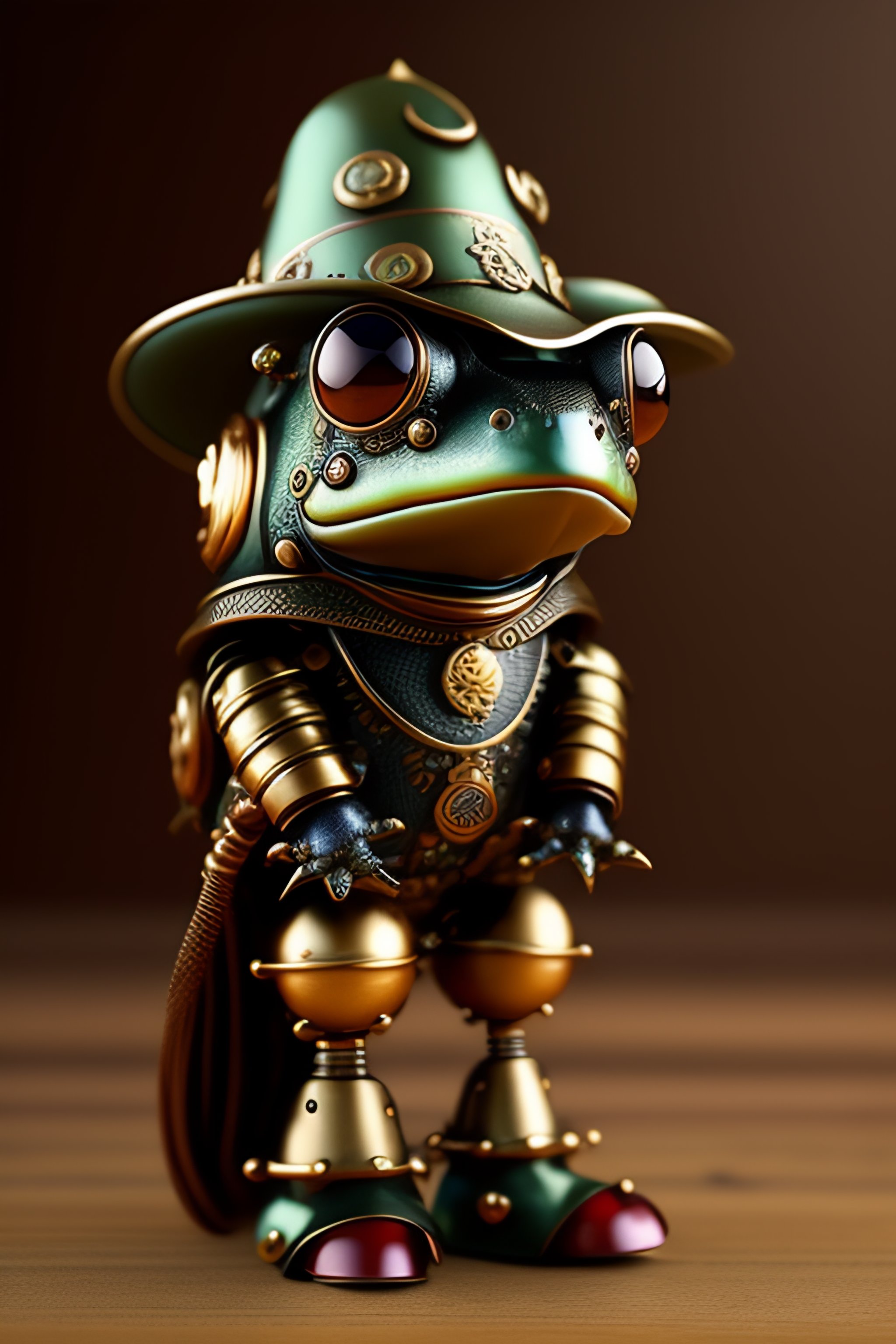 Lexica - Steampunk cowboy robot frog full body pristine