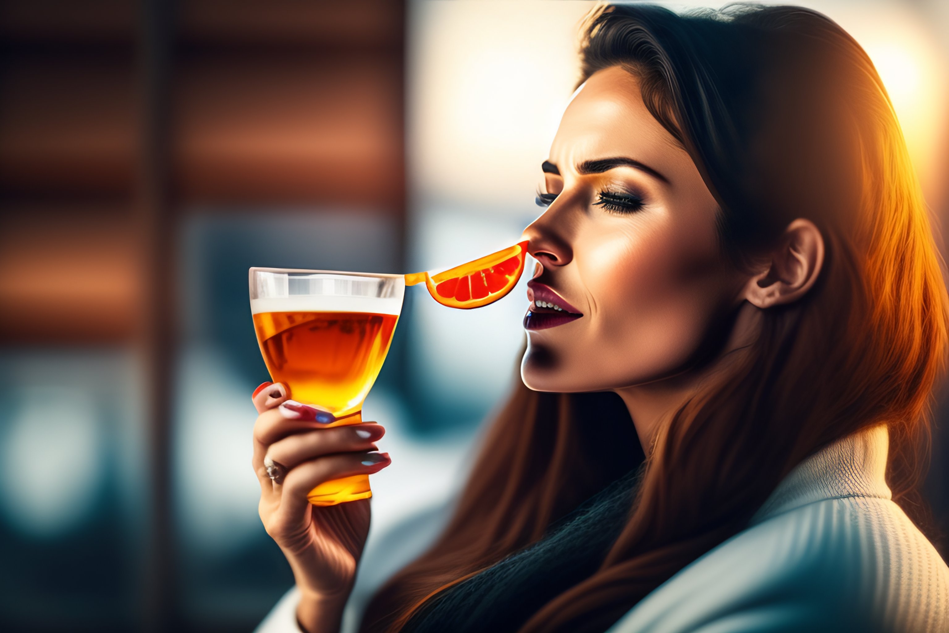 Lexica Woman Swallowing A Pill With A Glass Of Water