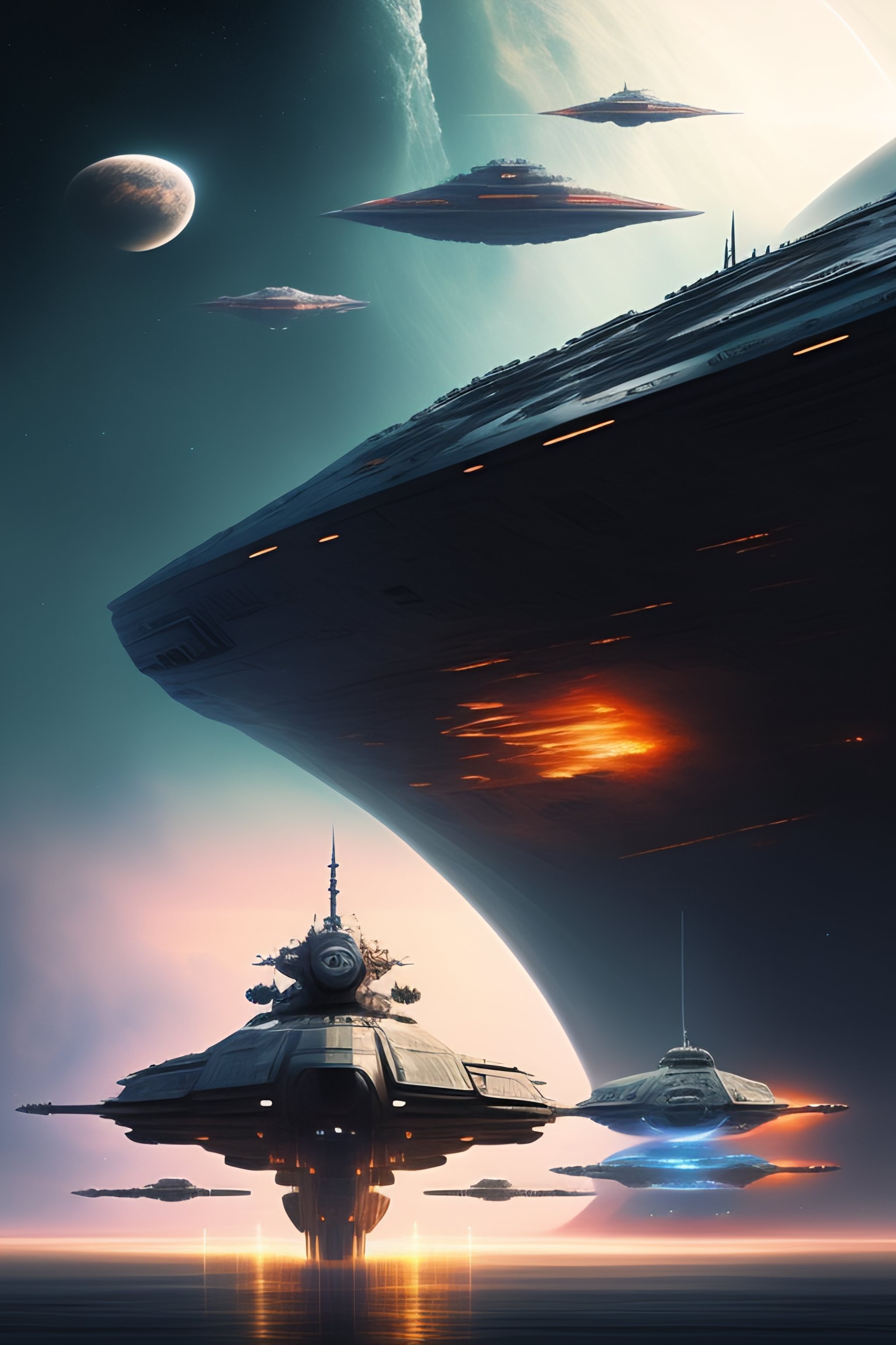 Lexica - A lot of Star Wars ship attacking the Earth