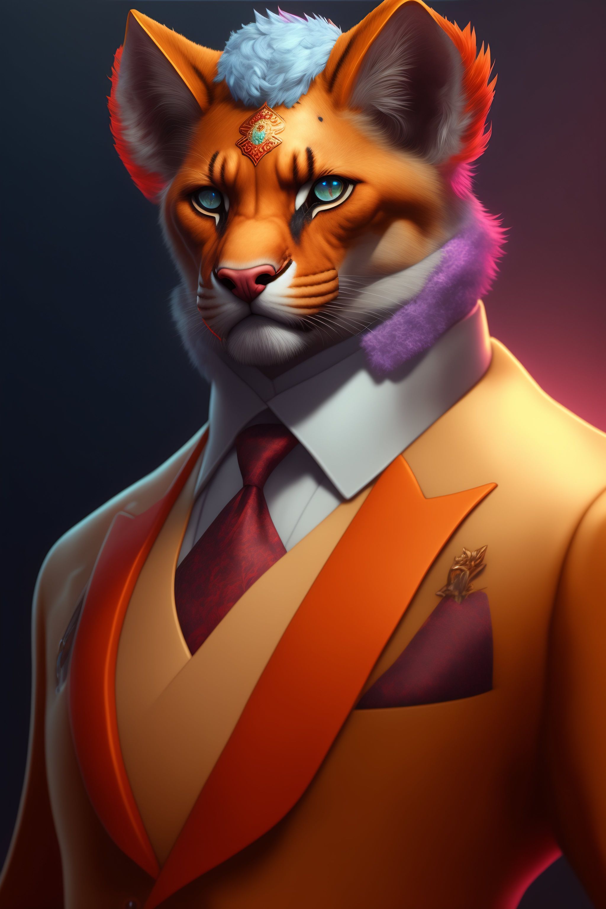 Lexica - Anthro furry humanoid lion, three piece suit, character ...