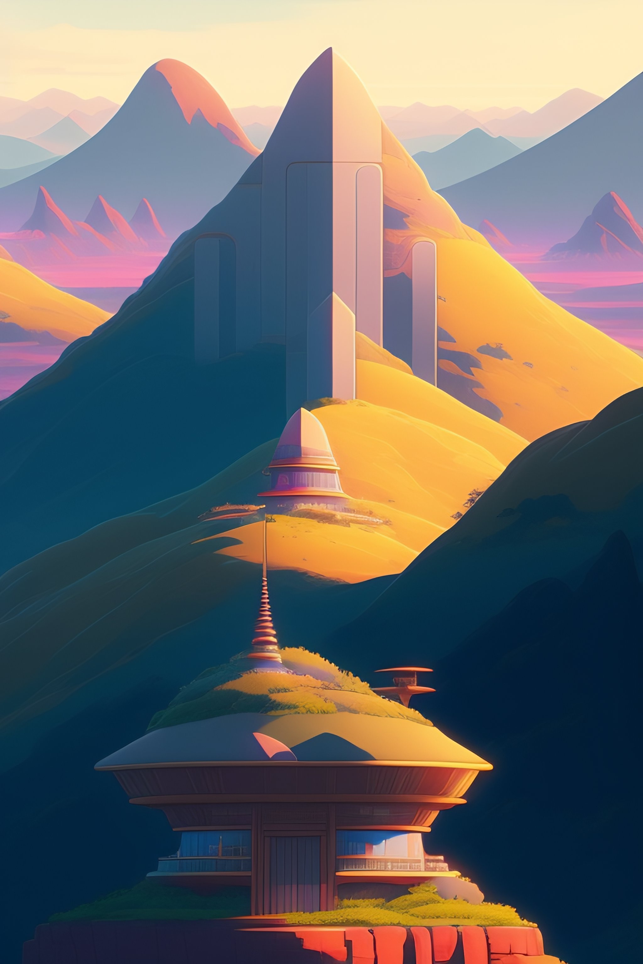 Lexica - House on a city mountain, sharp focus, james gilleard, akira ...
