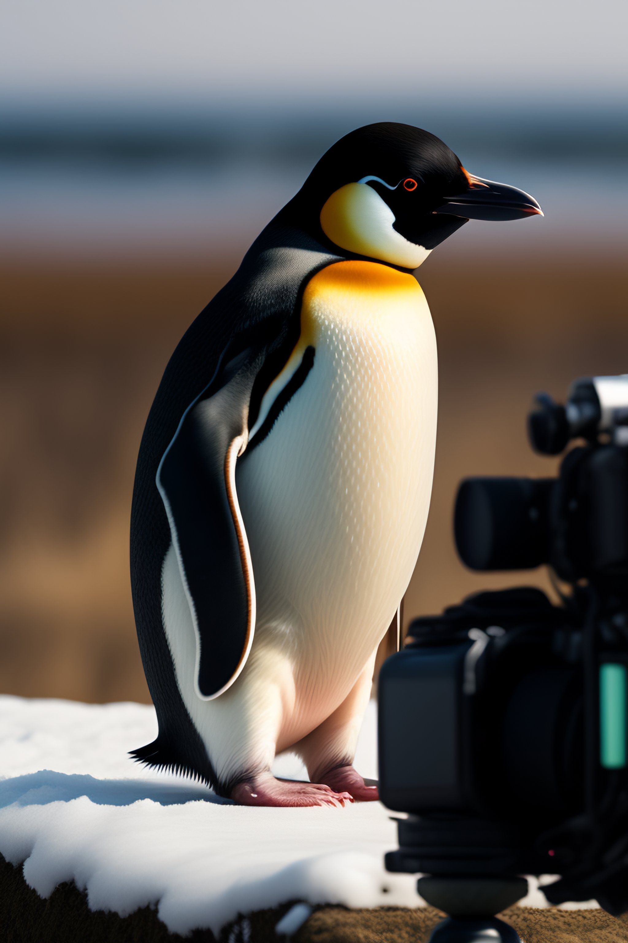 Lexica - Penguin with a video camera