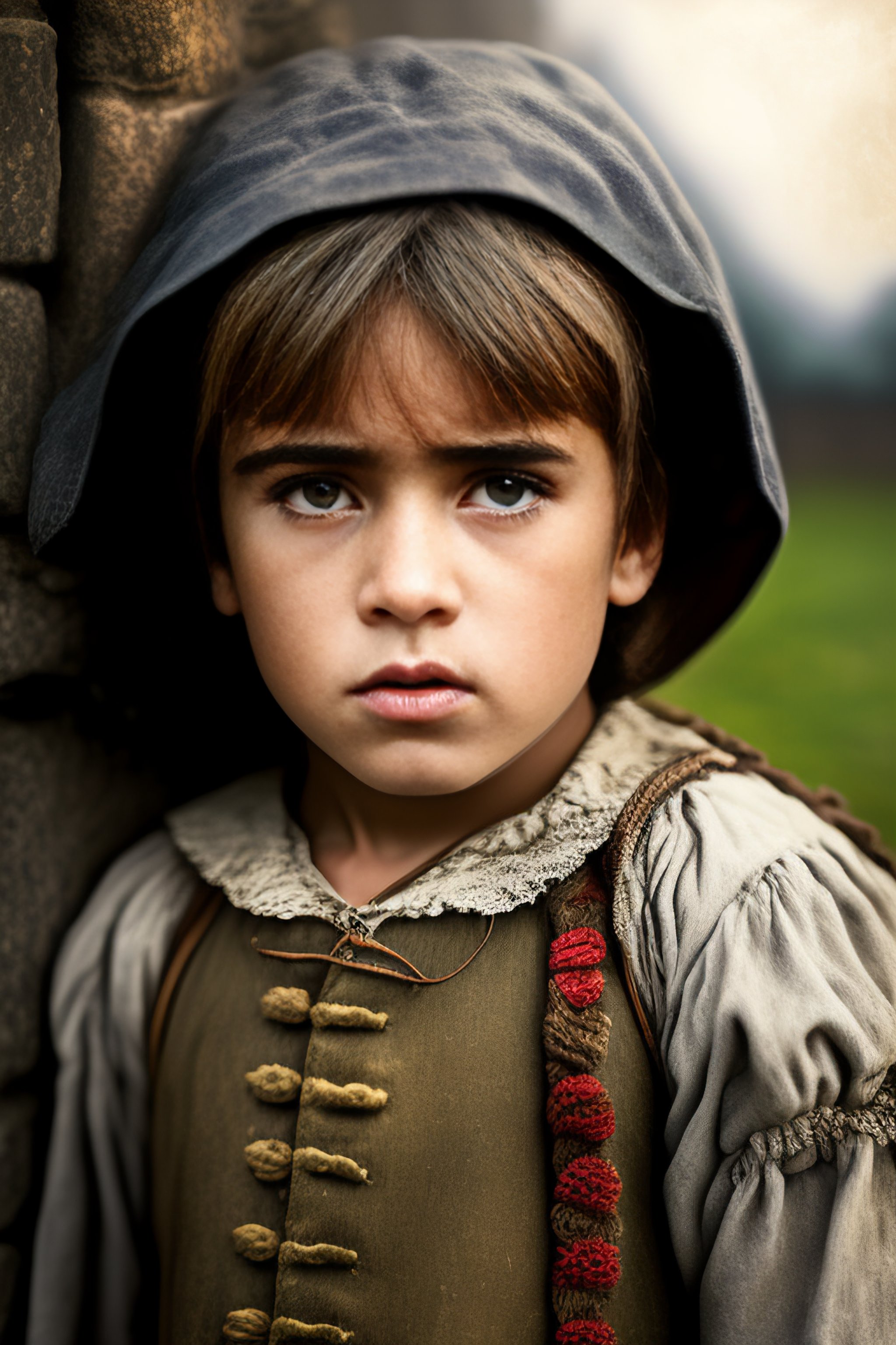 Lexica - A portrait of poor peasant child in old used 1800 London ...