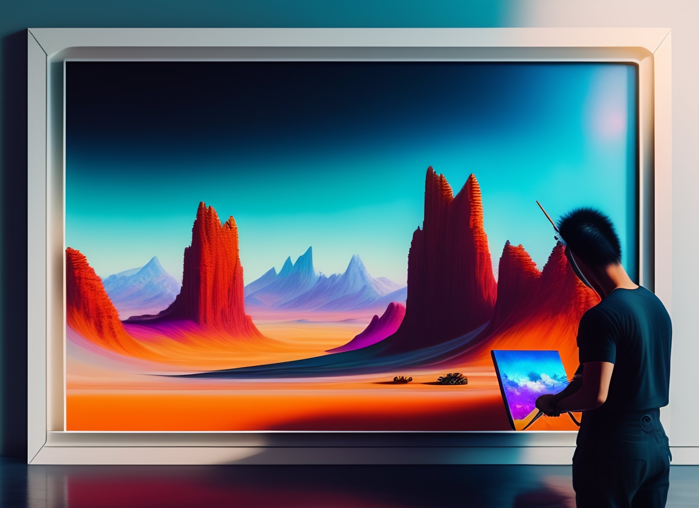 Lexica - Photo of futuristic futuristic robot - painter - artist ...