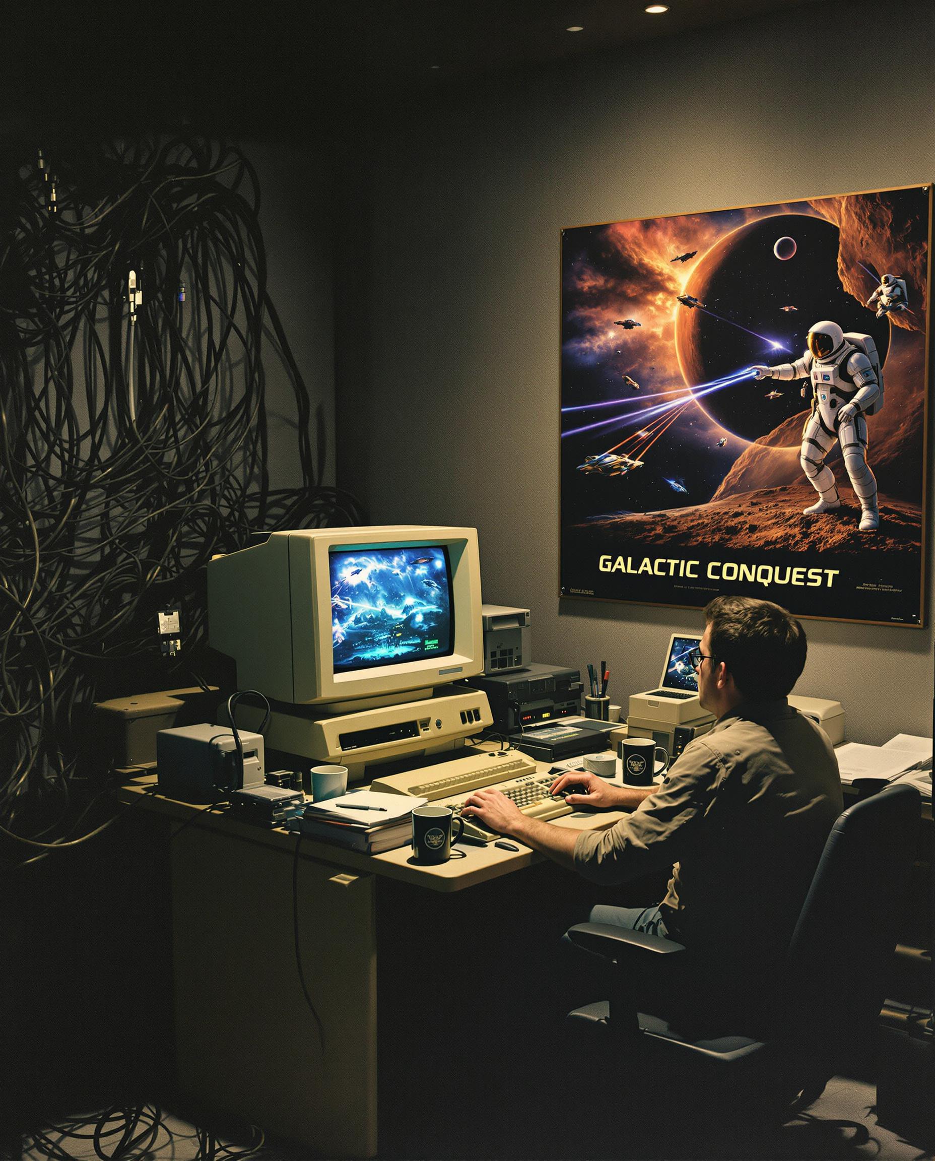 Lexica - A vintage photograph of an old computer room with retro tech ...