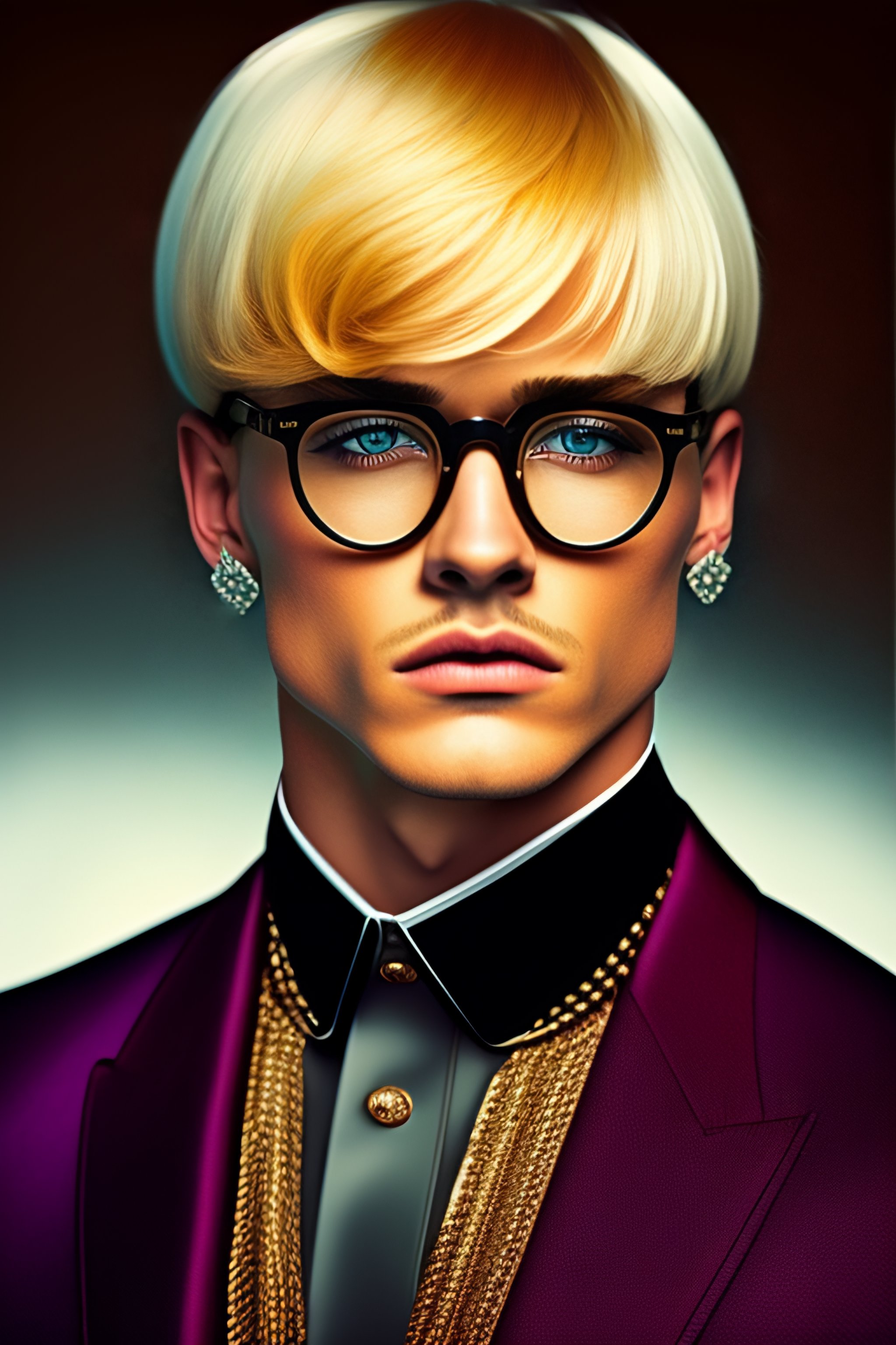 Lexica - Oliver Tree Cowboy Tears, goatee, blonde bowlcut mullet