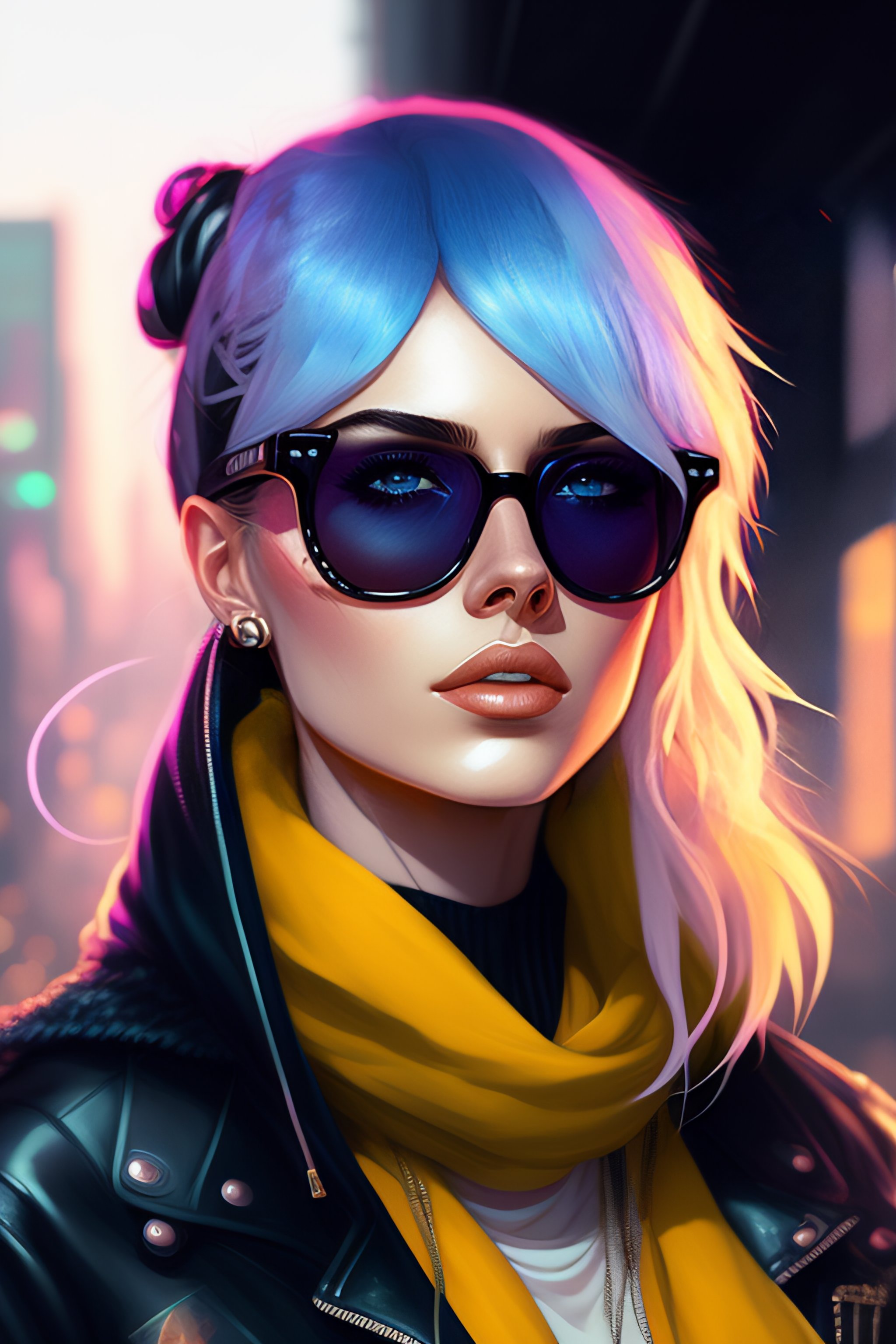 Lexica - Highly detailed portrait of a sewer emo punk woman student ...