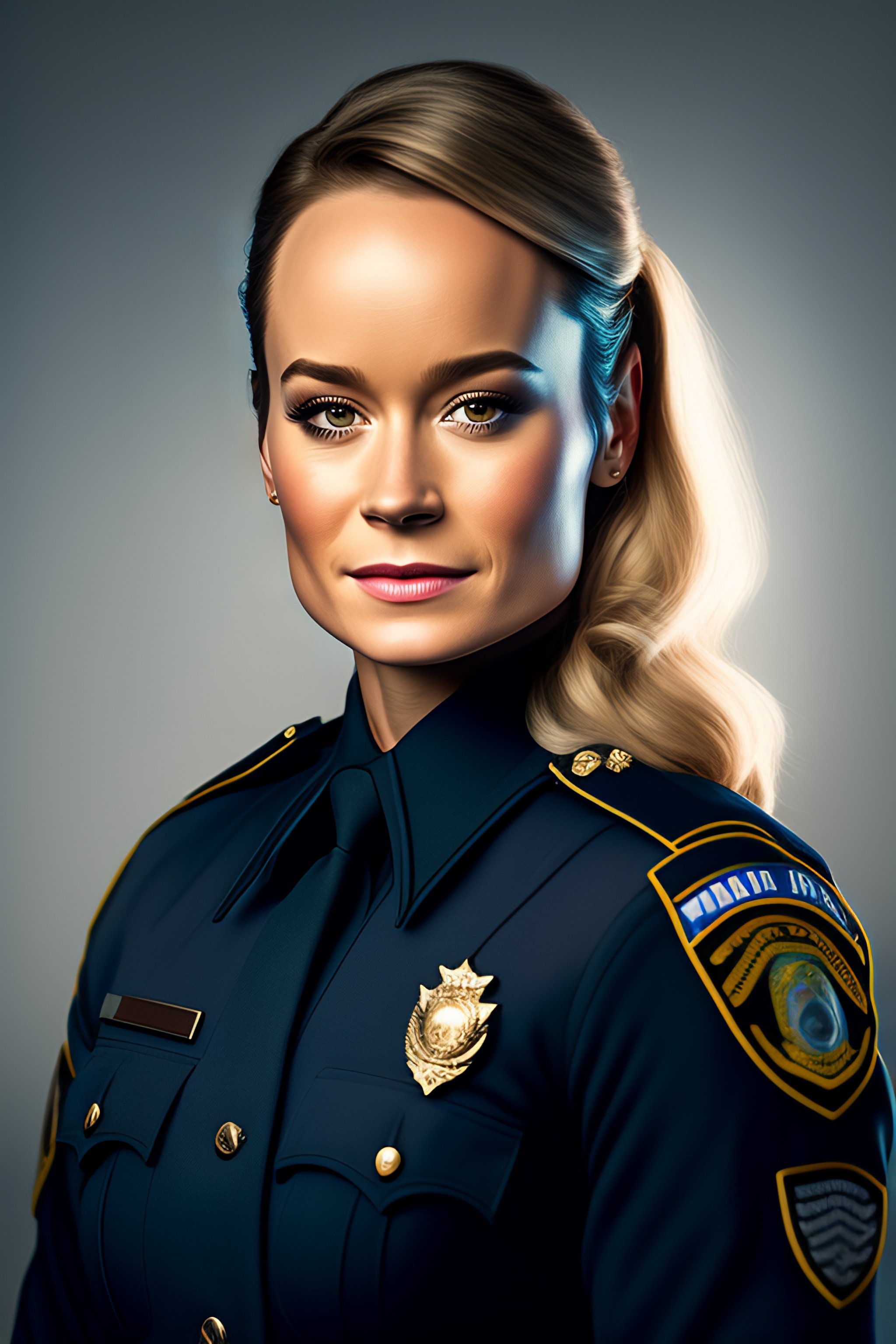 Lexica - Brie Larson as a female police officer, realistic detailed ...