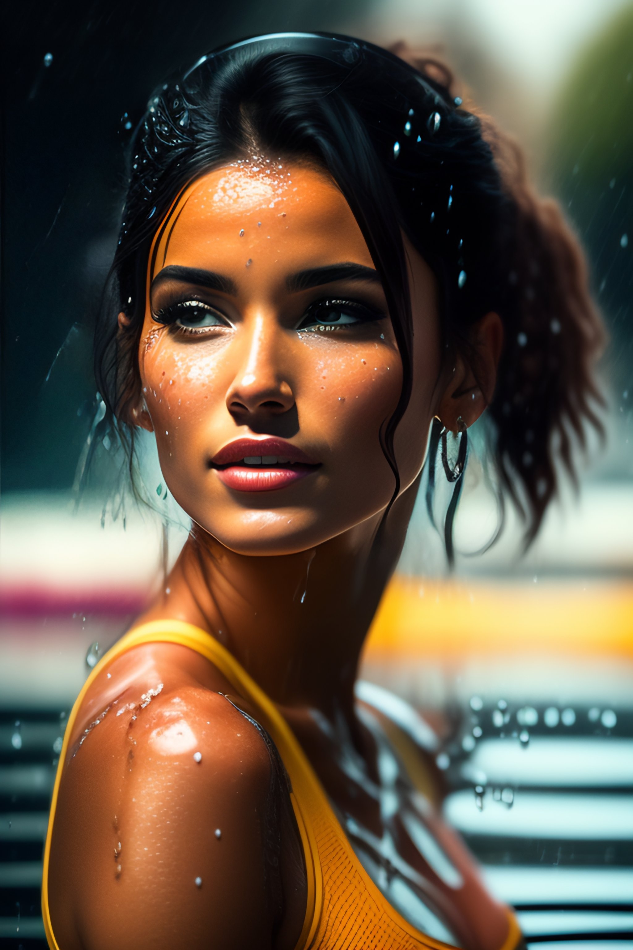 Lexica - A beautiful girl soaking wet