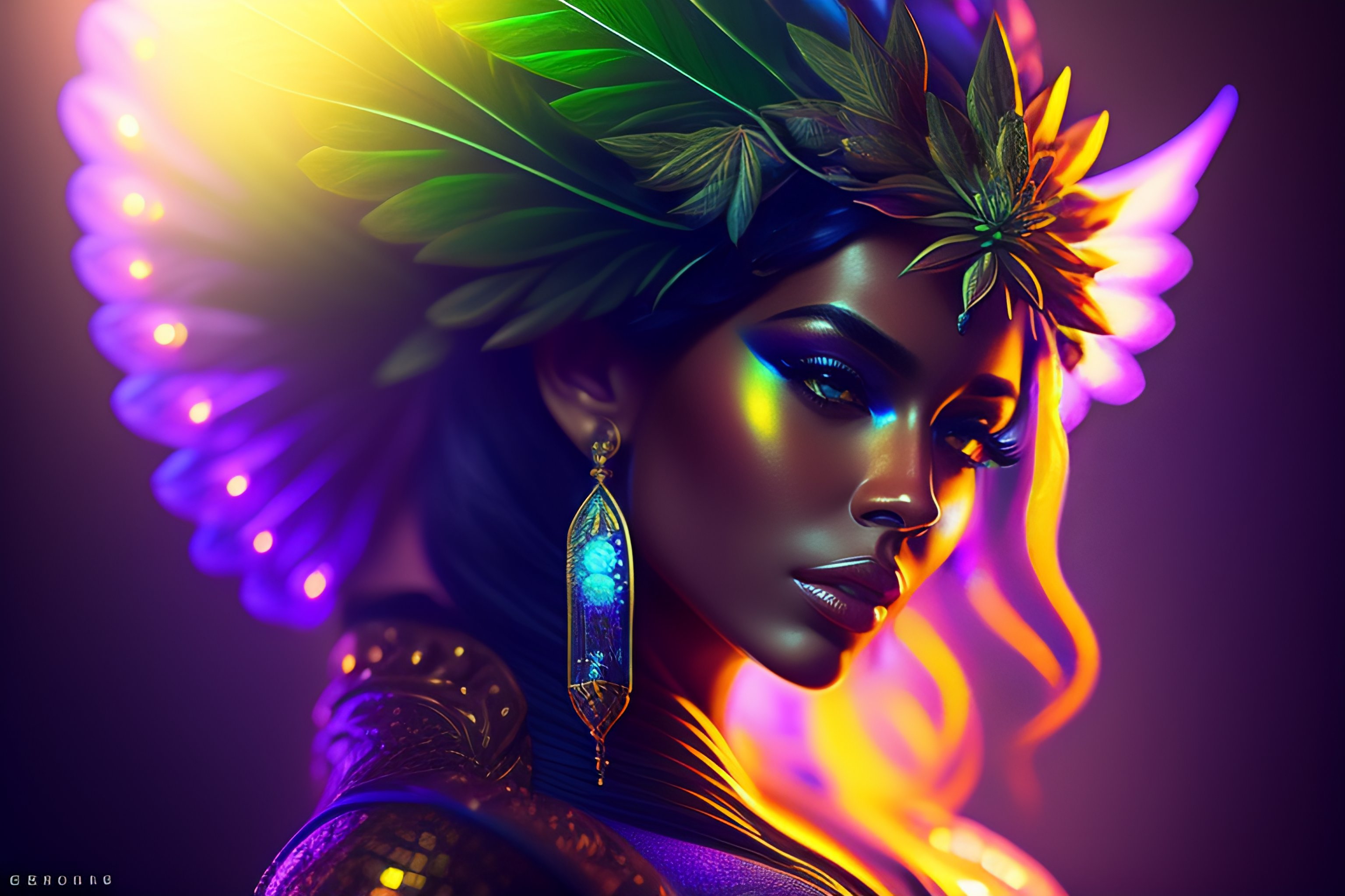 Lexica - Epic scale cinematic full body marijuana goddess character ...