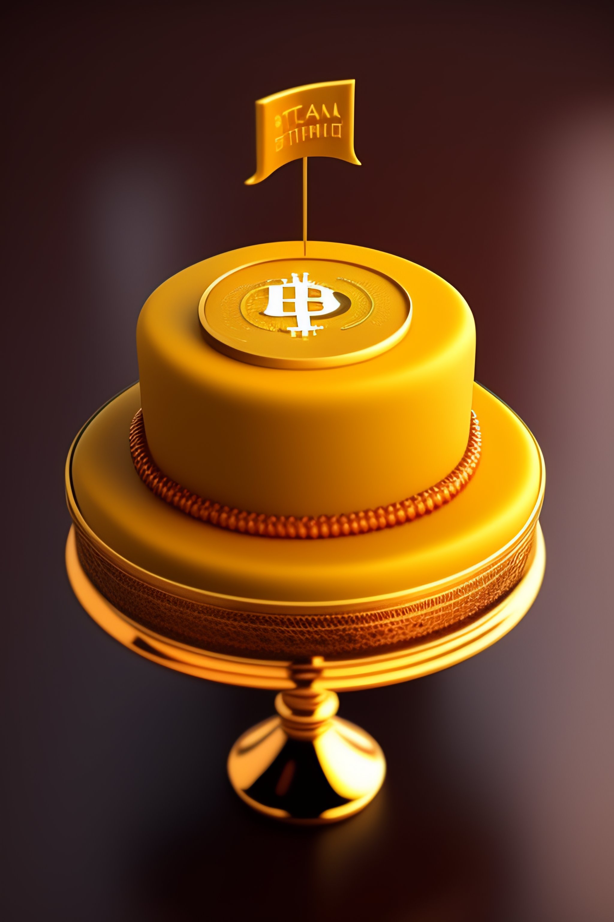 Lexica - A cake with the bitcoin logo, illustration , isometric, unreal ...