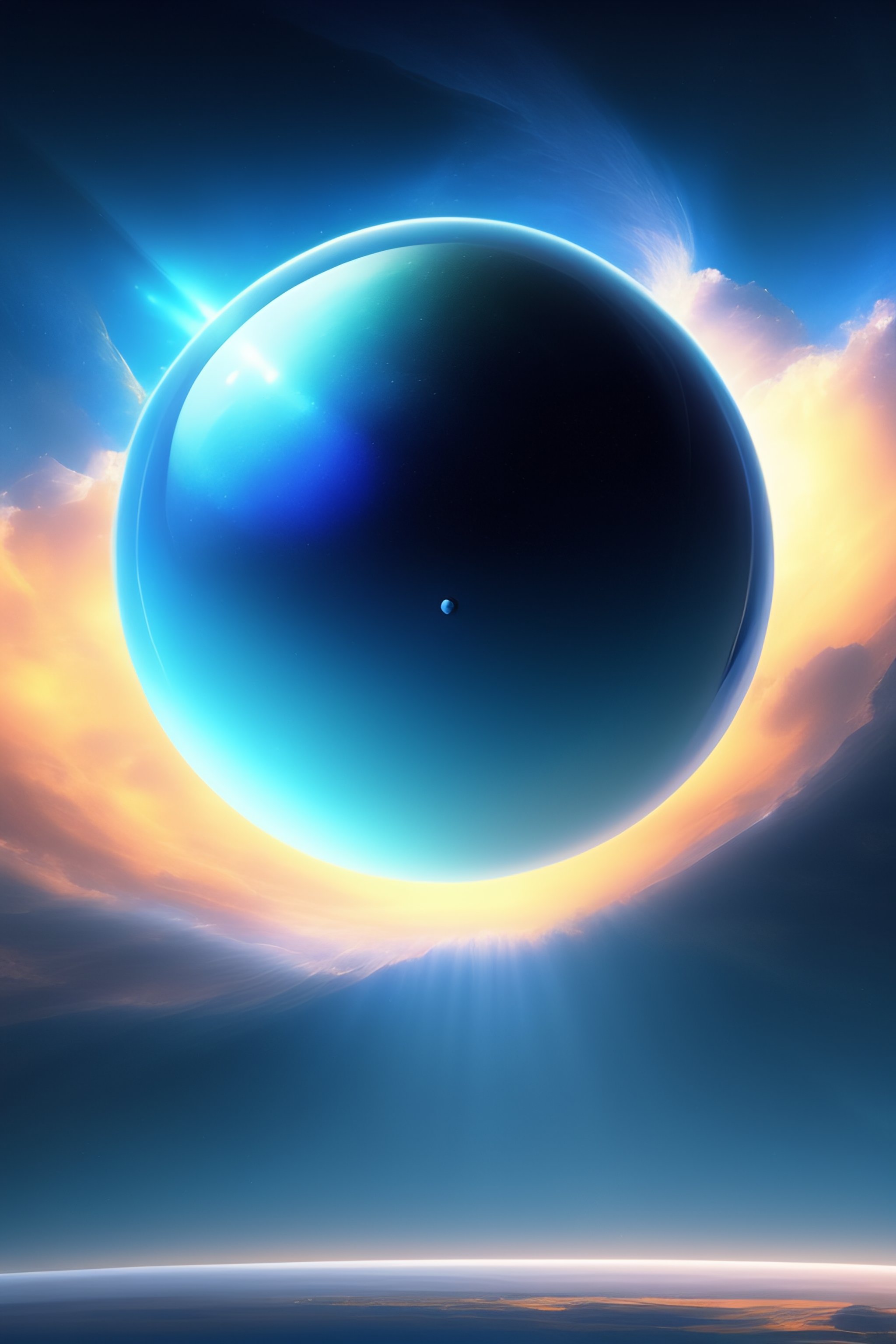 Lexica - Scifi digital art wallpaper deviantart blue translucent orb in ...