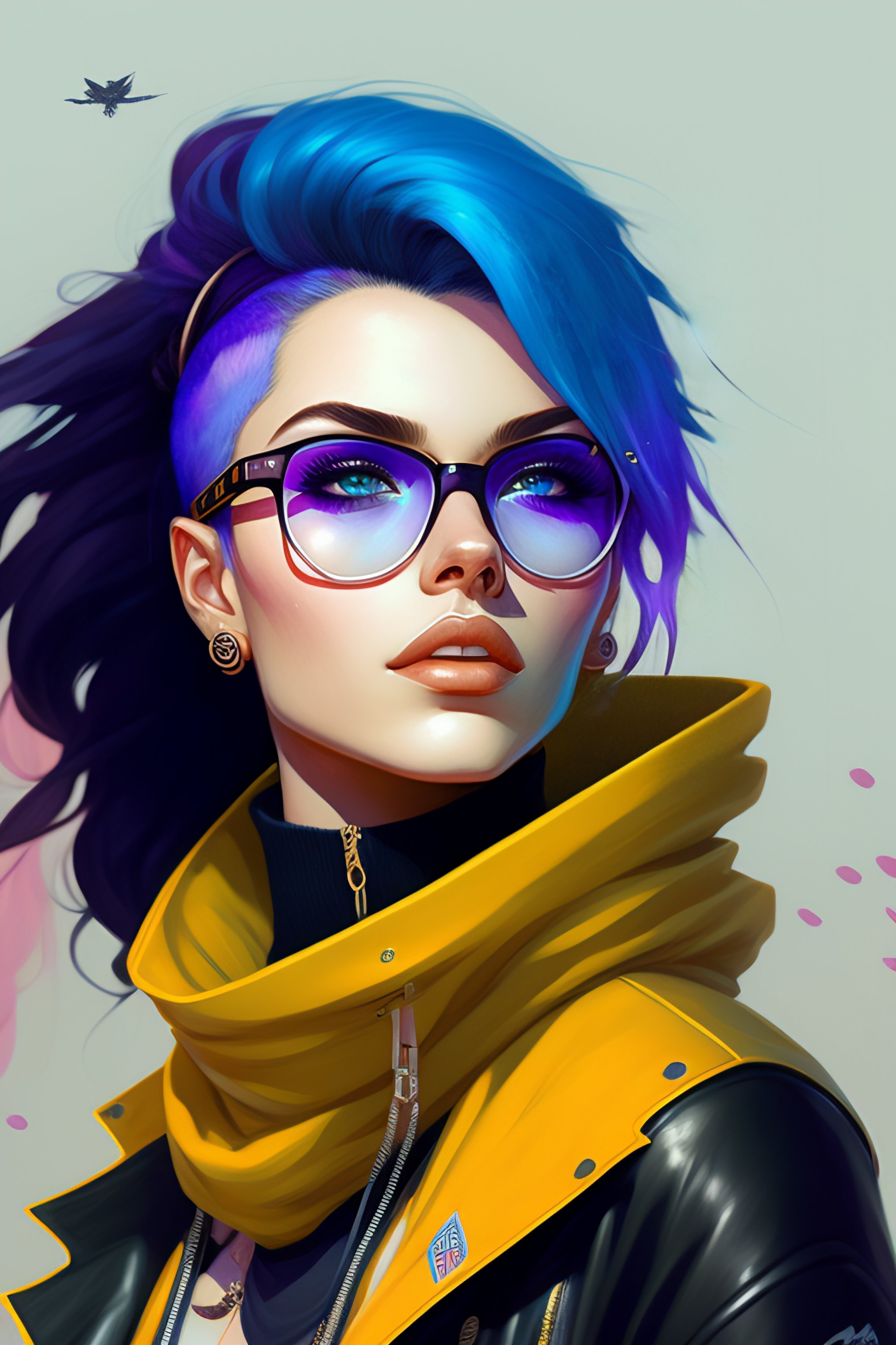 Lexica - Highly detailed portrait of a sewer emo punk lady student ...