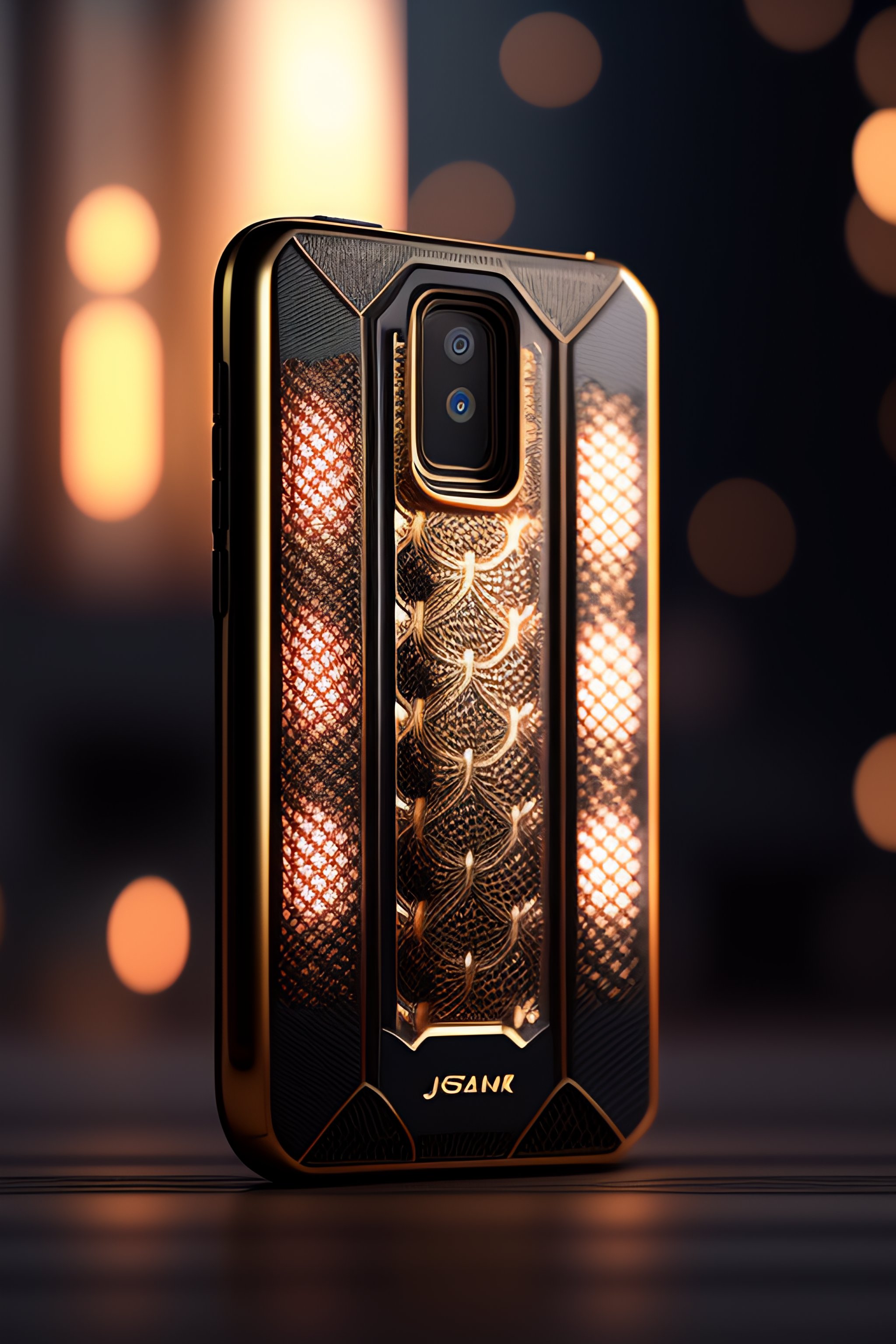 Lexica - A cell phone with Japanese Tiangou pattern, centred, night ...