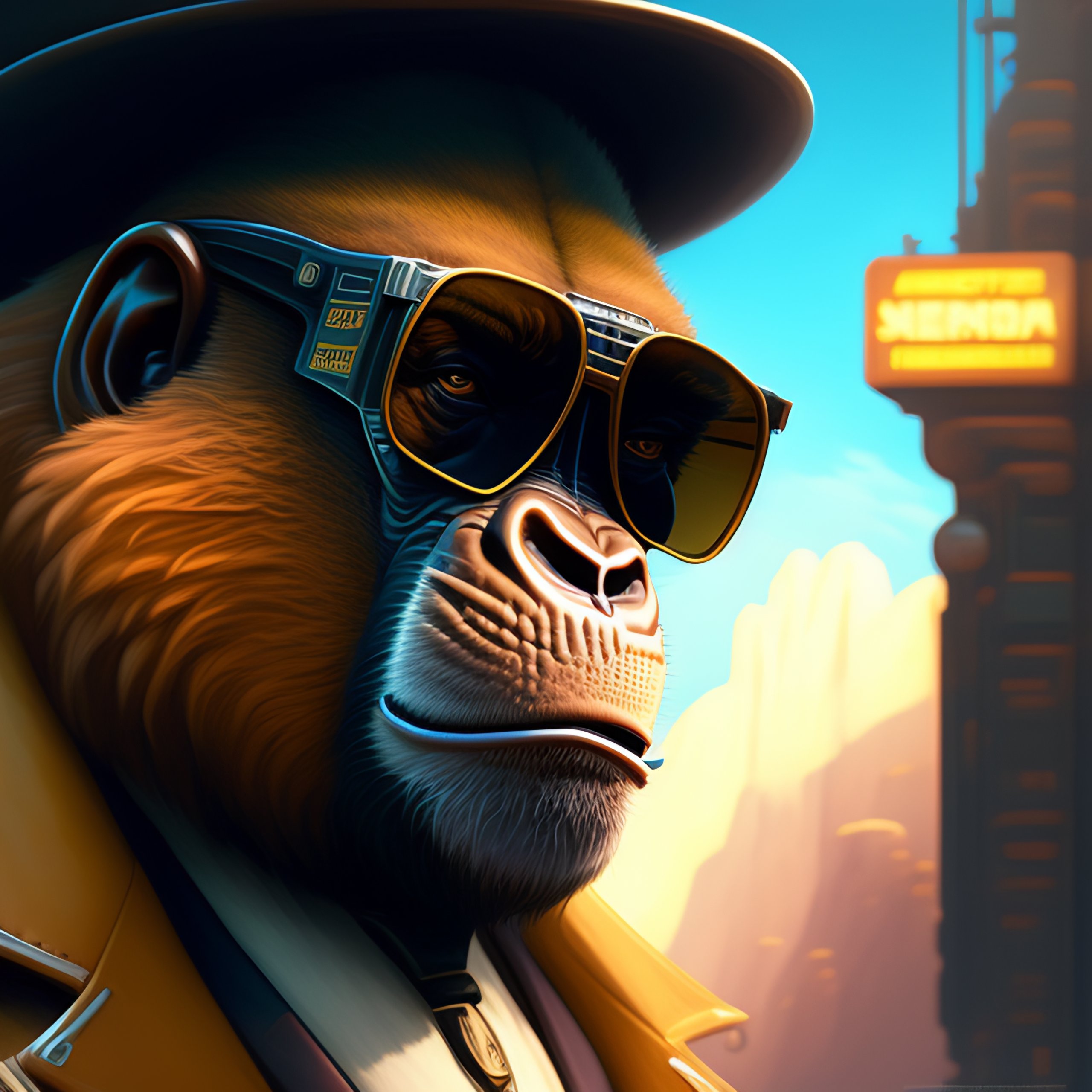 Lexica - Winston the ape from overwatch, square brim glasses, character ...