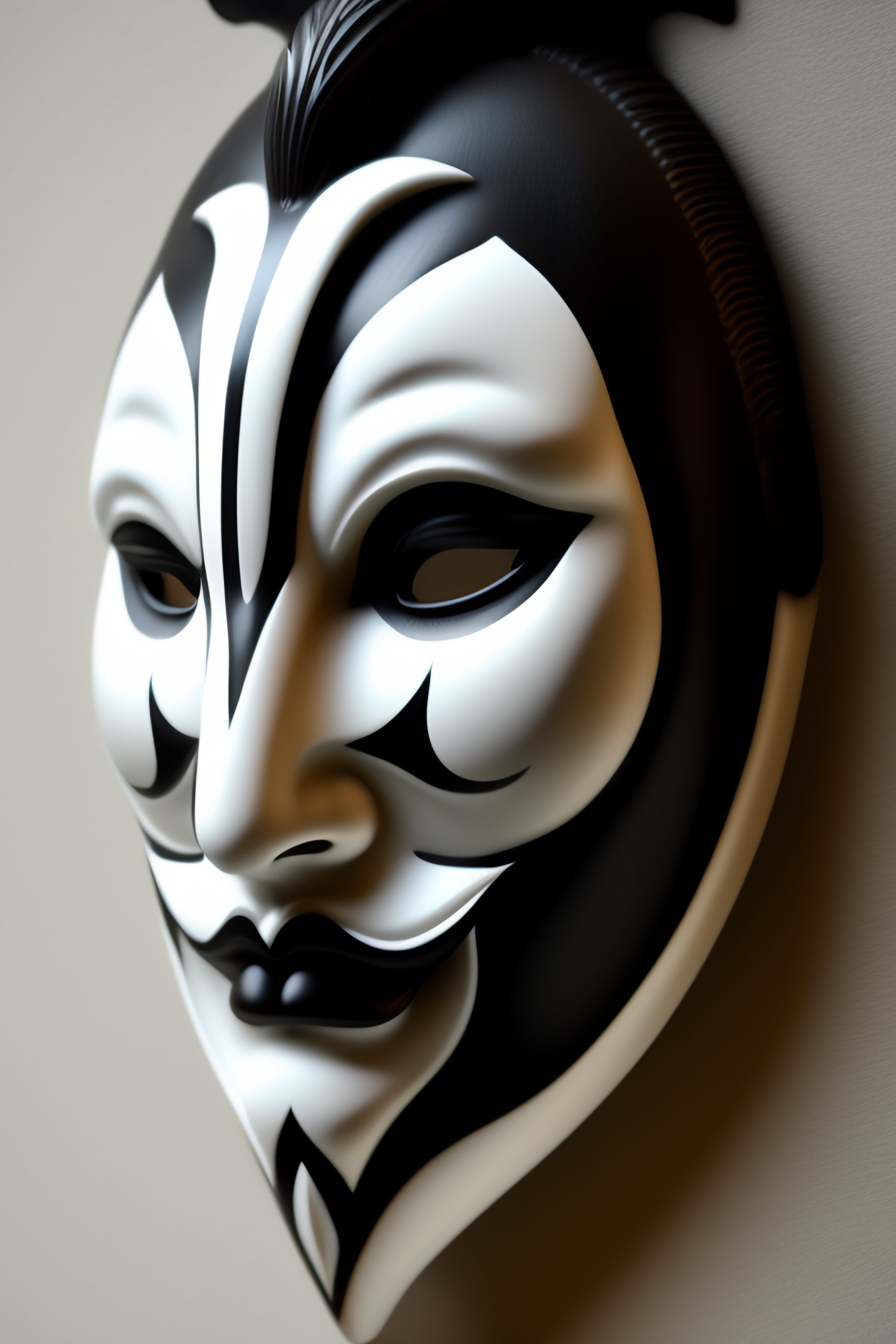 Lexica - Only oni mask, white and black, 2d,highly detailed beautiful ...
