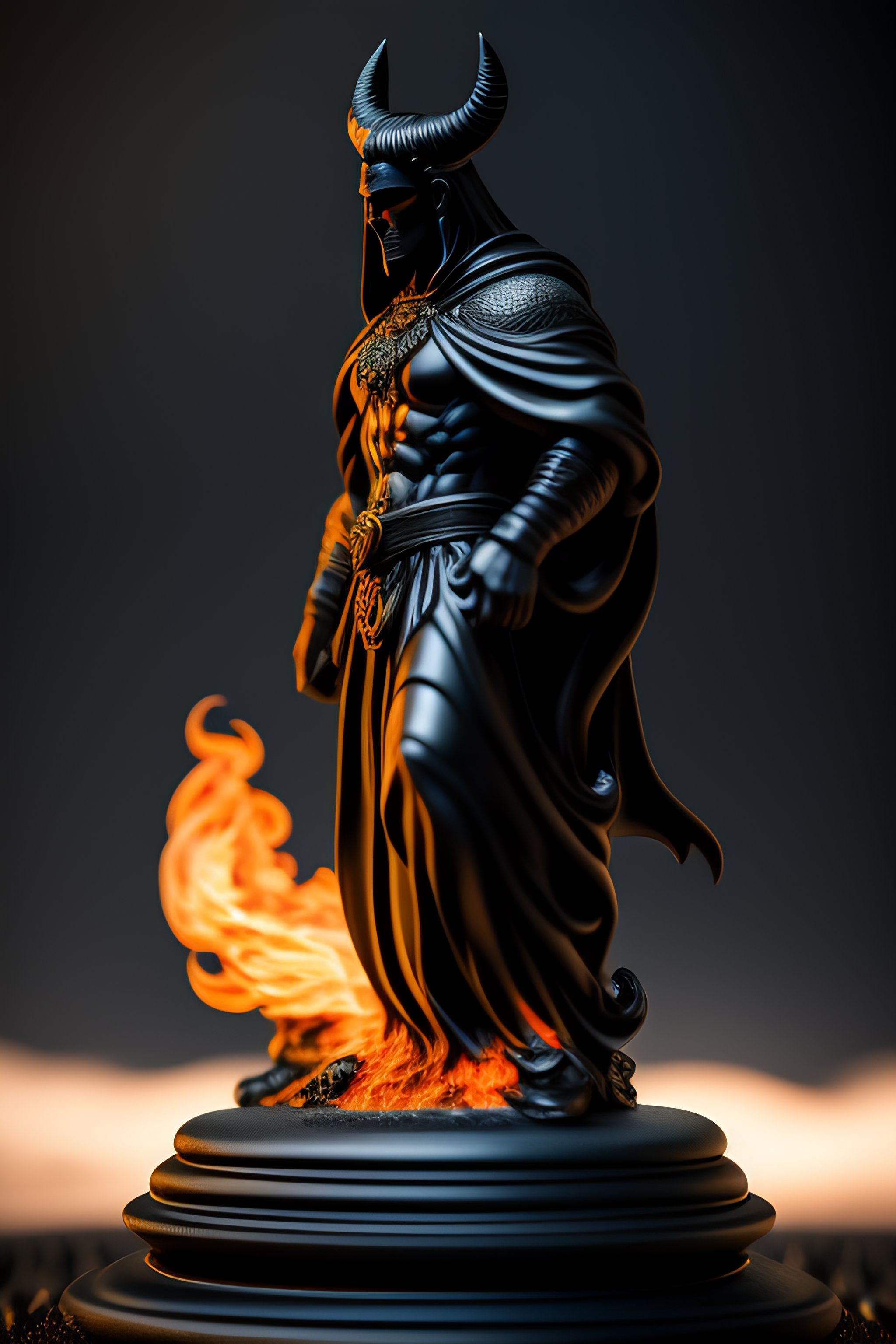 Lexica - A demon made with black stone, Giovanni Strazza sculpt style ...