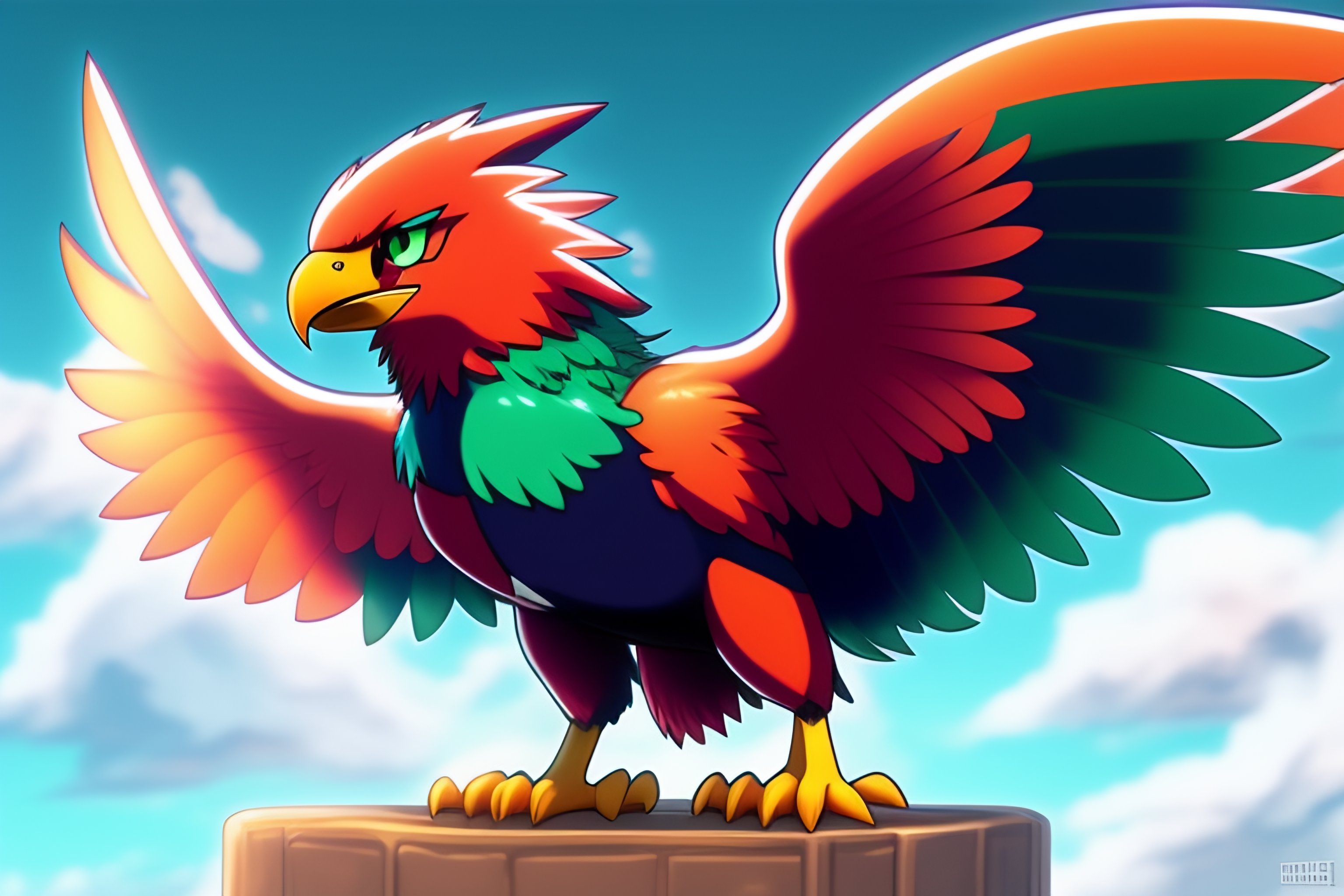Lexica - Philadelphia Eagle but as a pokemon, anime style