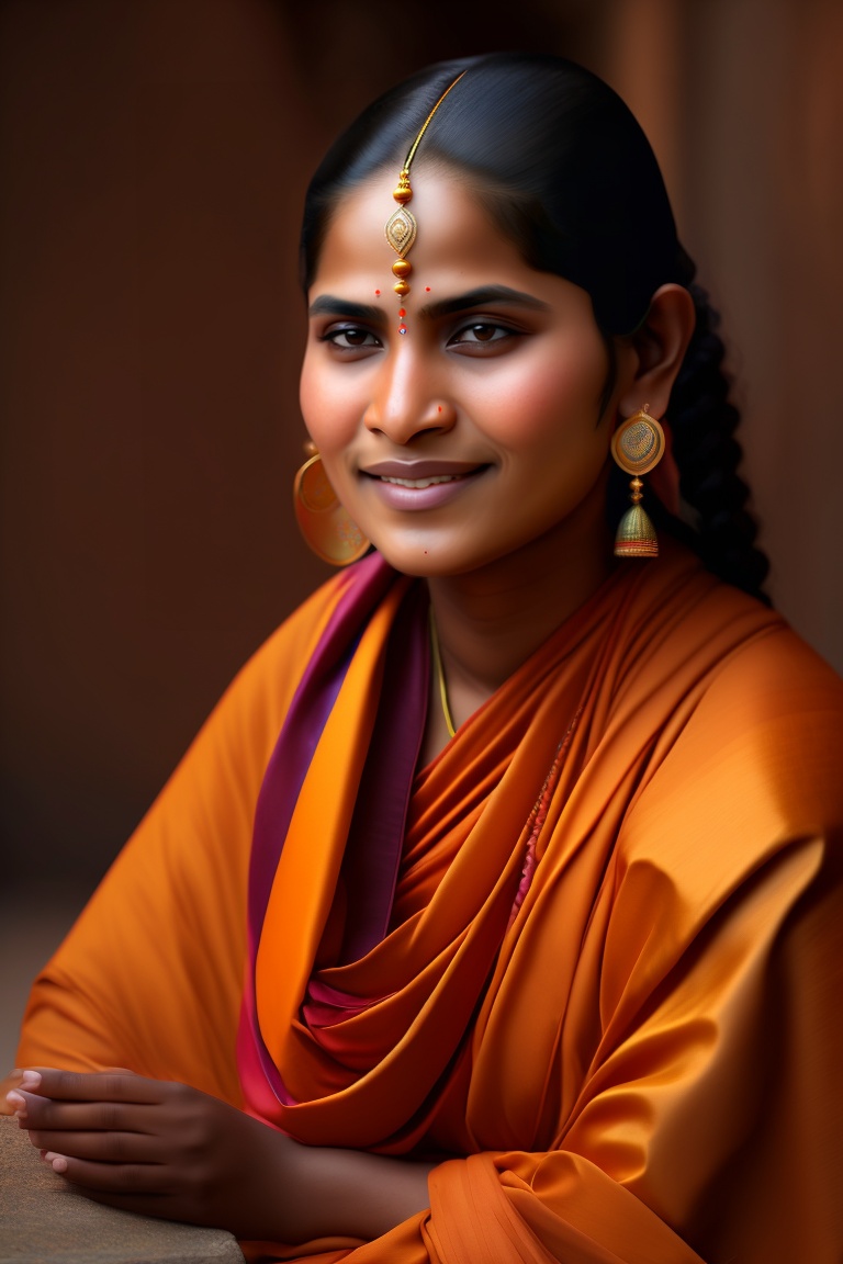 Lexica - An Indian female monk giving life advise,