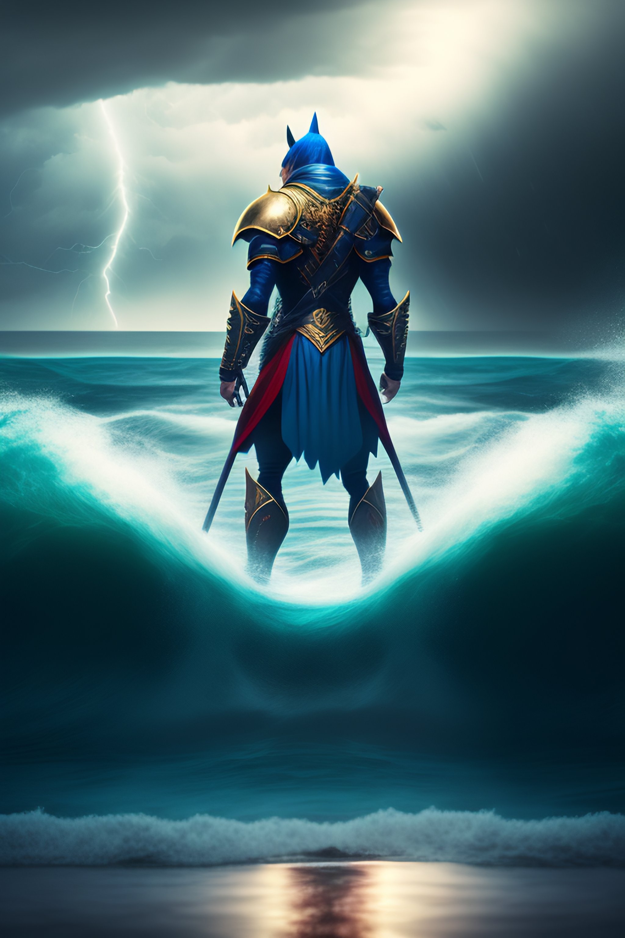 Lexica - Character desing, lancer, stand over the water, ocean ...