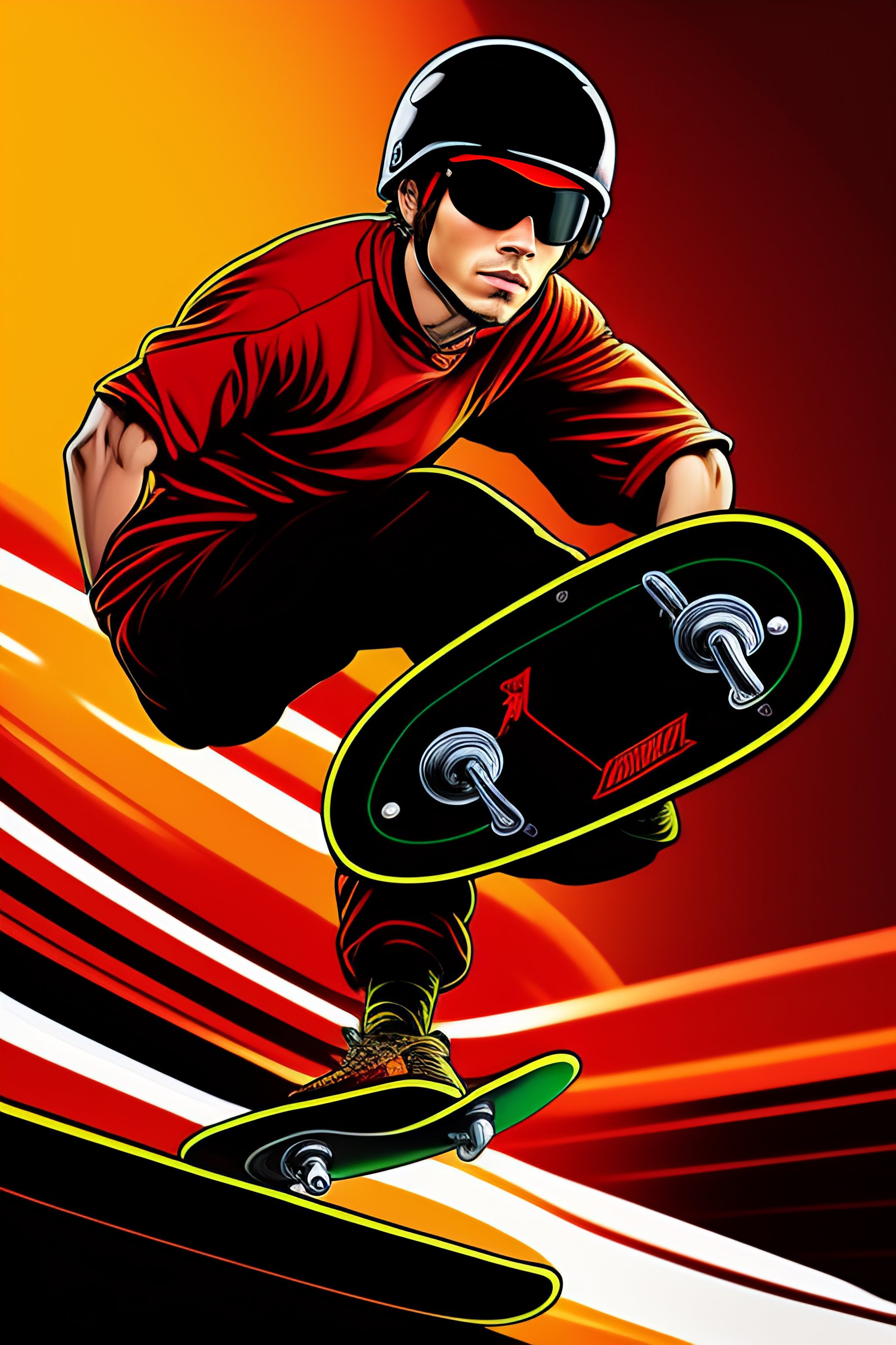 Lexica - Comic book style skateboarder