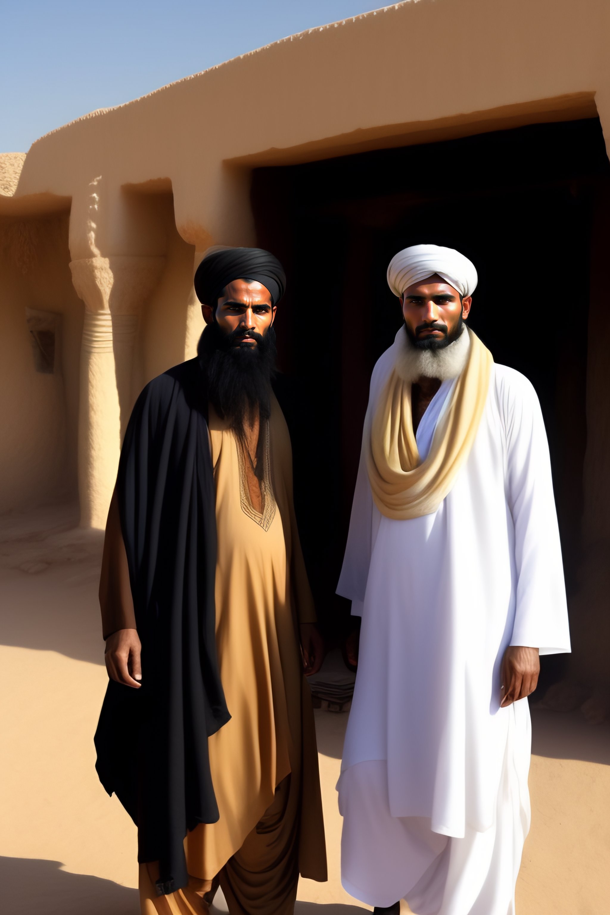 Lexica - Taliban fighter in white robe and a scarf and pakol in Mazari ...