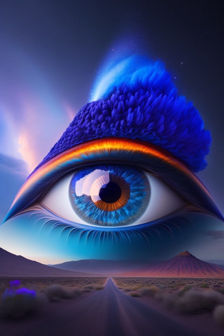 Lexica - Human eye, defined blue volcano erupting into the sky in the ...