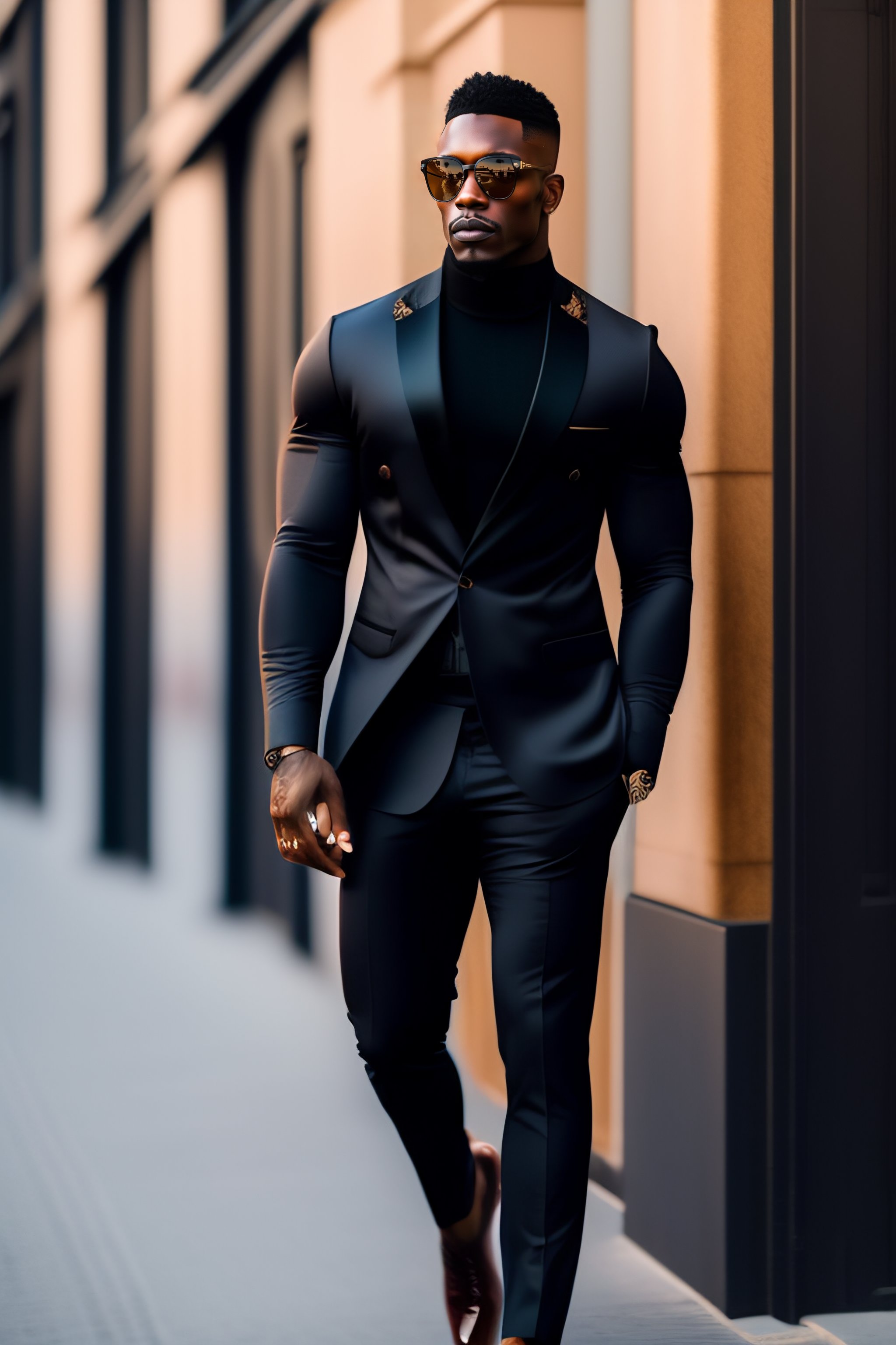 Lexica - Black man wearing elegant cothes, masculine.