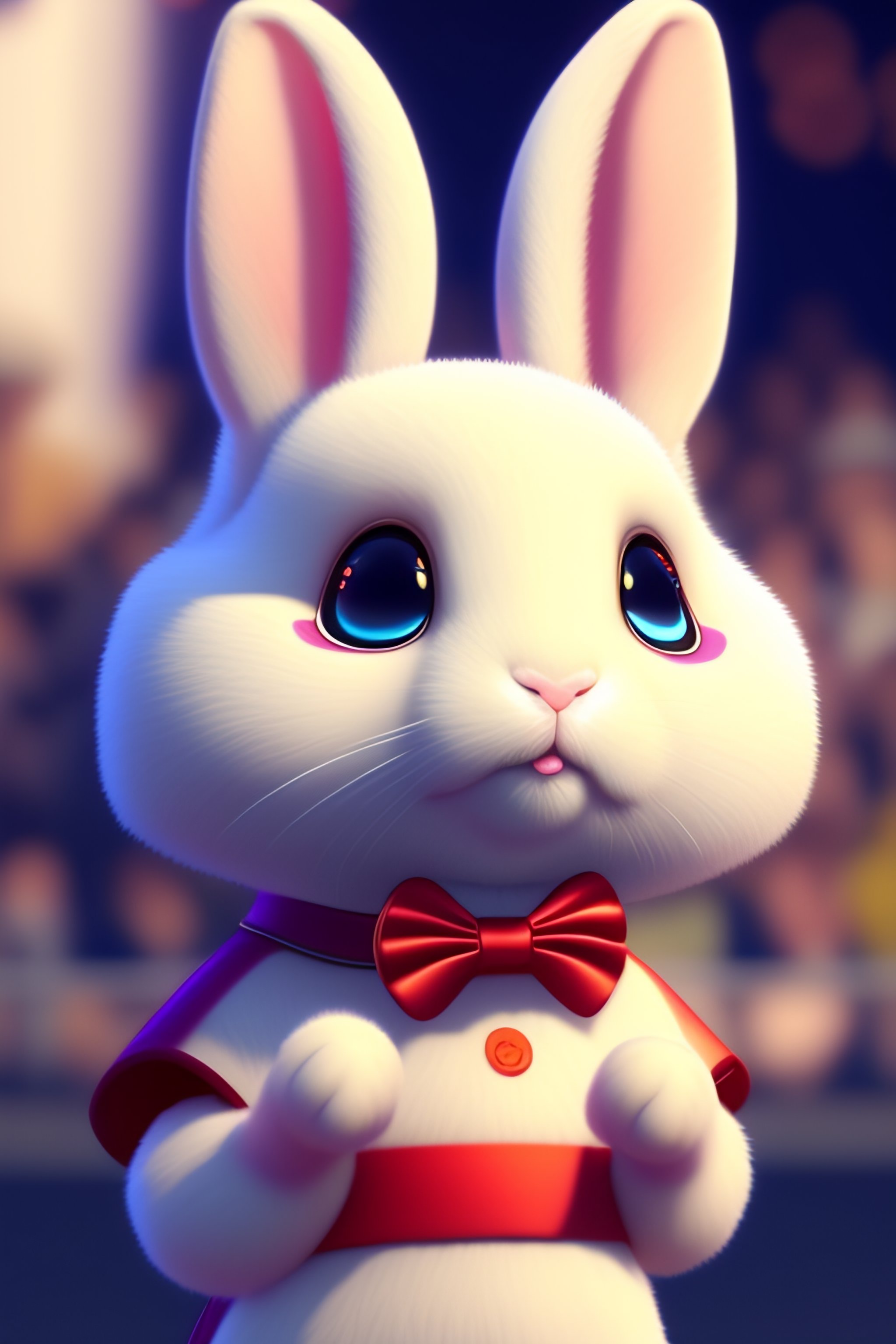 Lexica - Cute Rabbit Japanese kawaii style. at an virtual idol concert