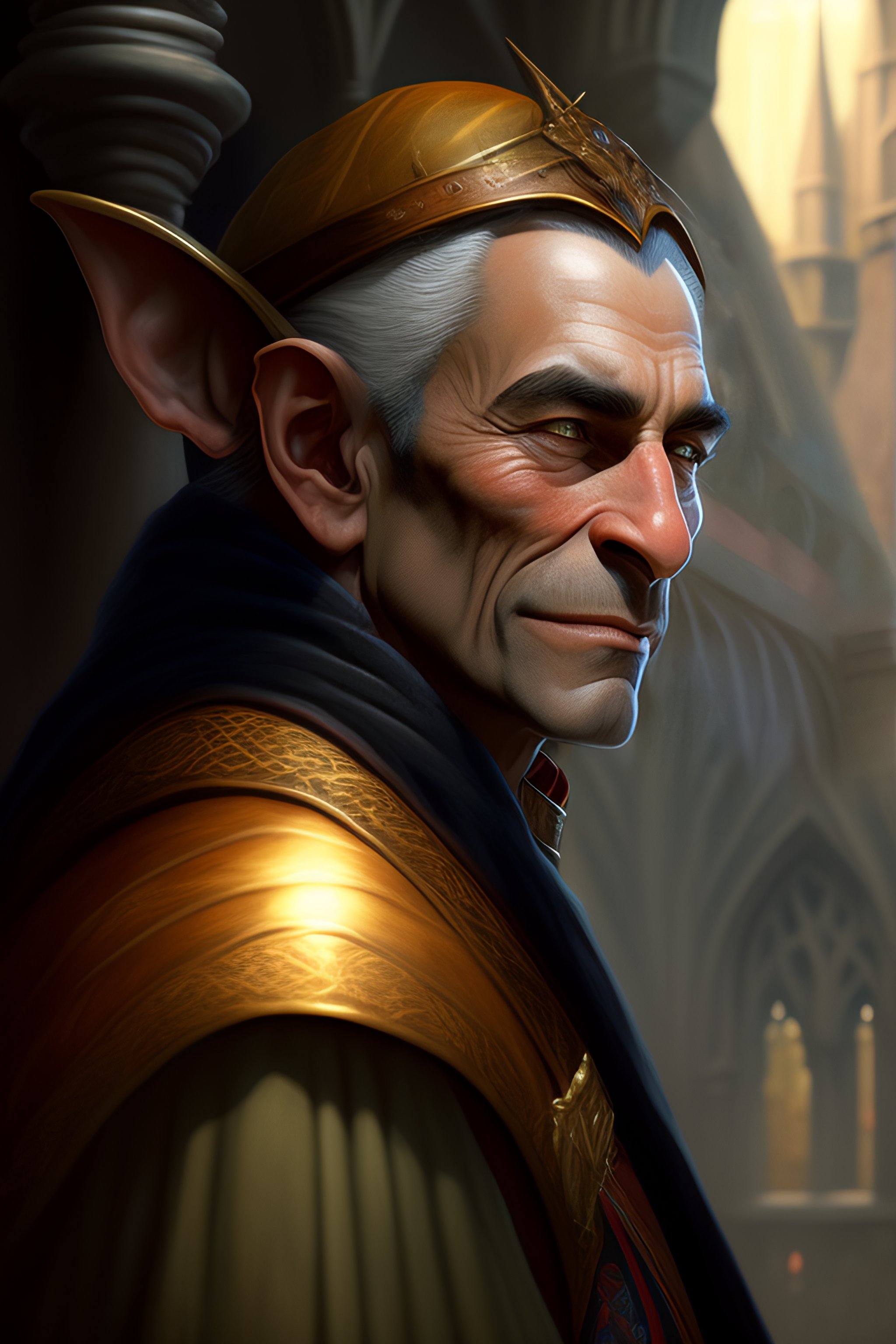 Lexica - Profile portrait of a medieval goblin in the cloisters, Buena ...