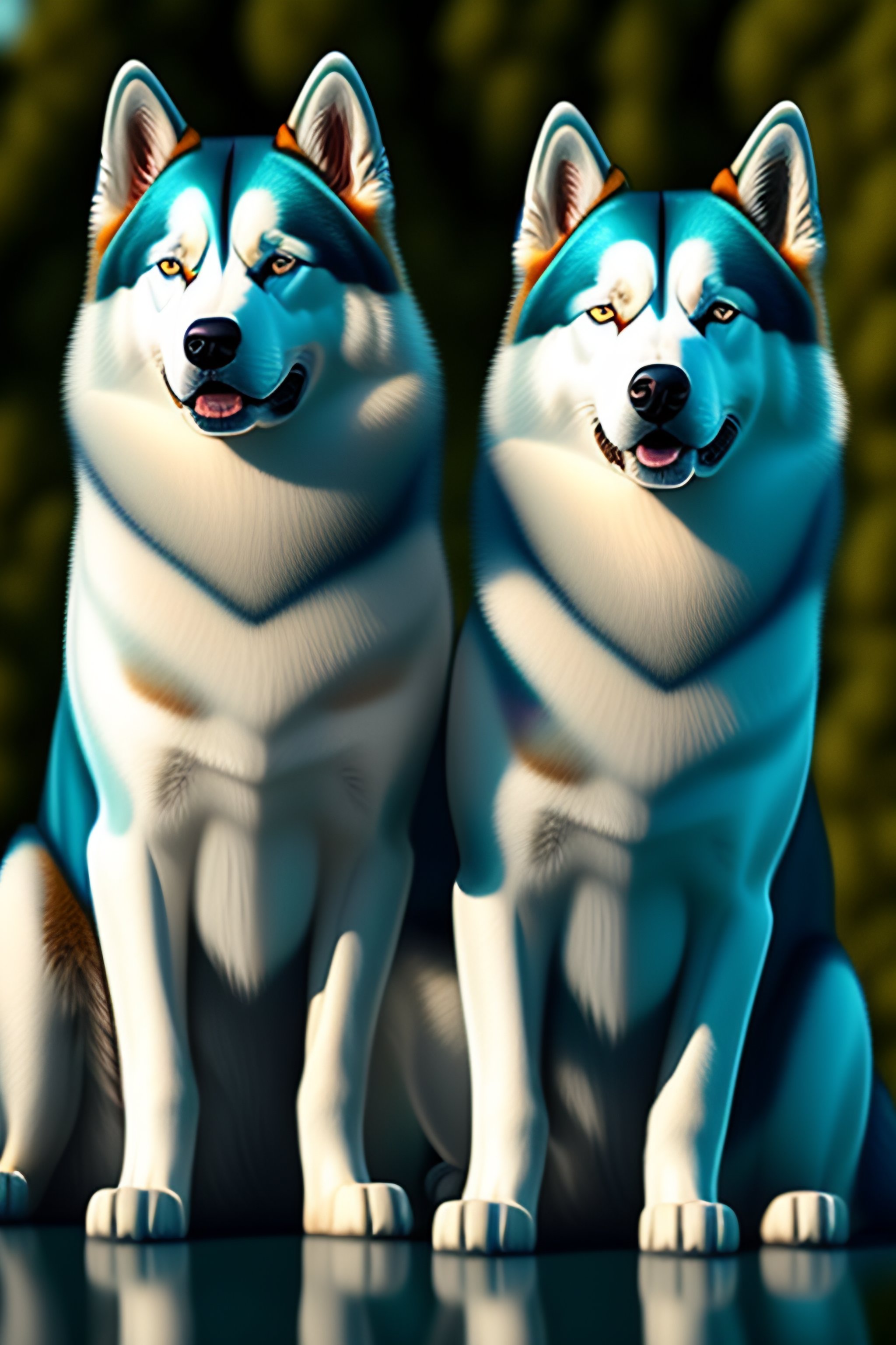 Lexica - Hyperrealistic neo - rococo Siberian Husky dogs . highly ...