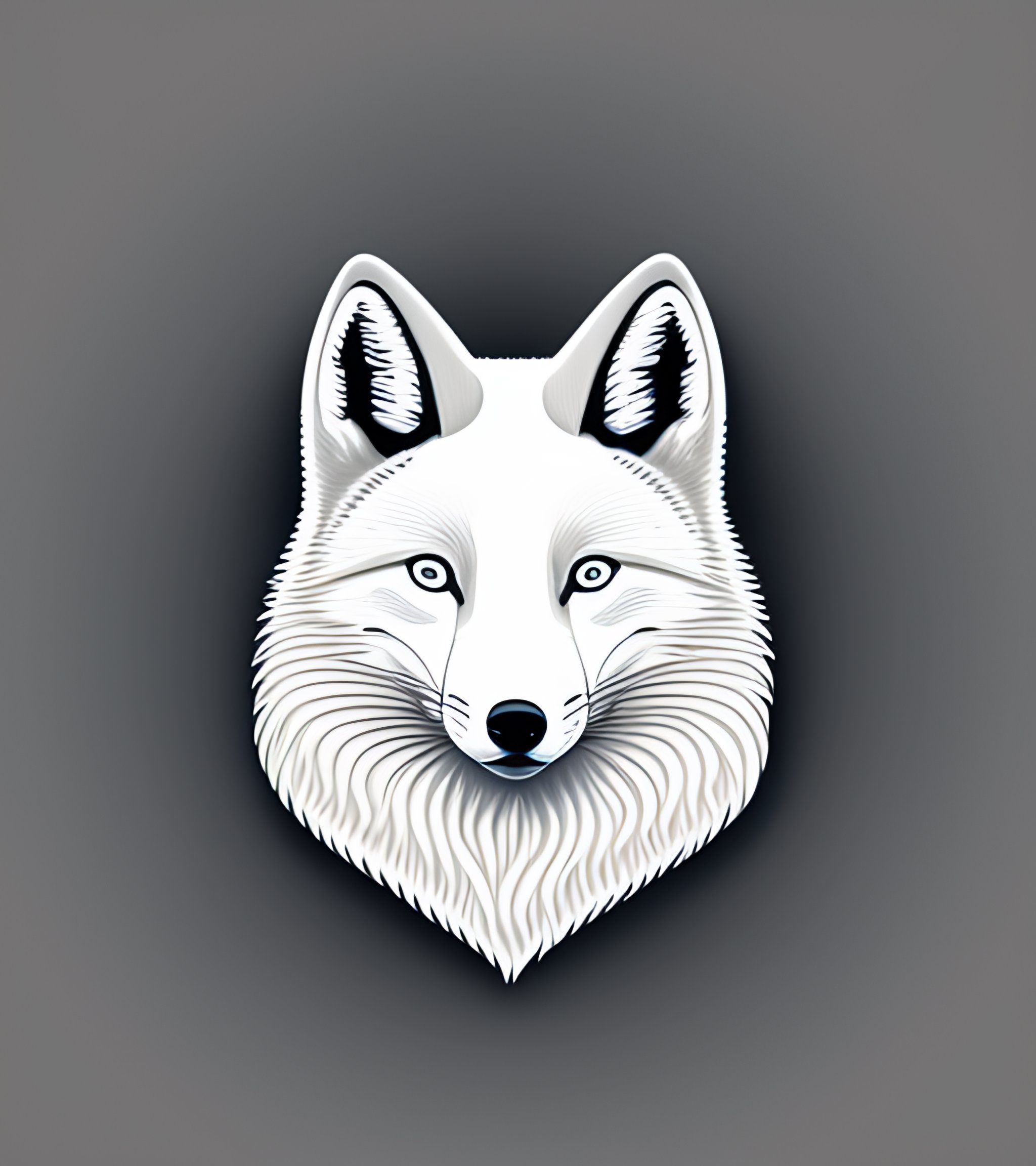 Lexica - Head of Arctic fox, vector illustration, unusual, black and ...