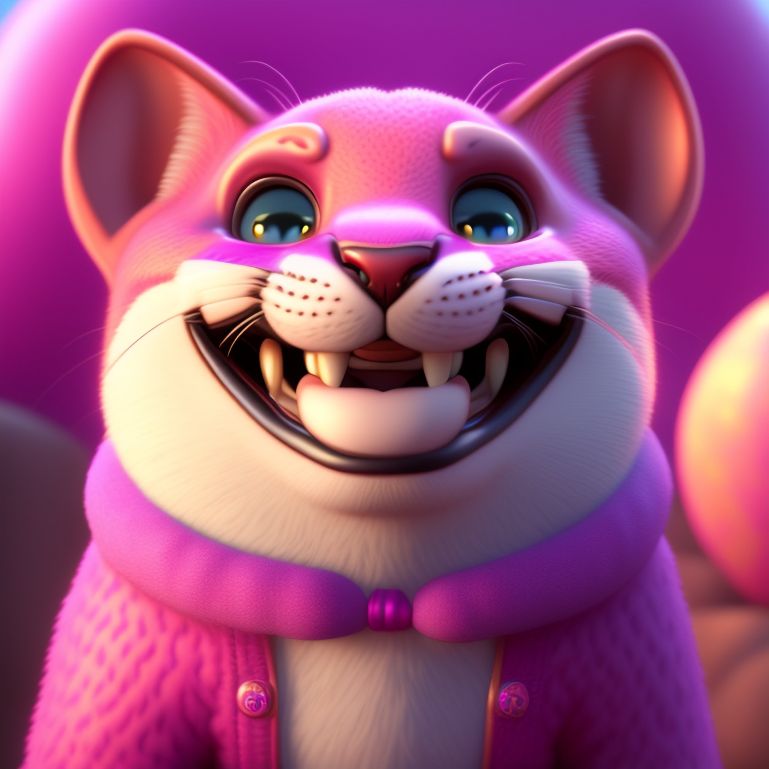Lexica - Cute and adorable pink panther smiling, unreal engine, cozy ...
