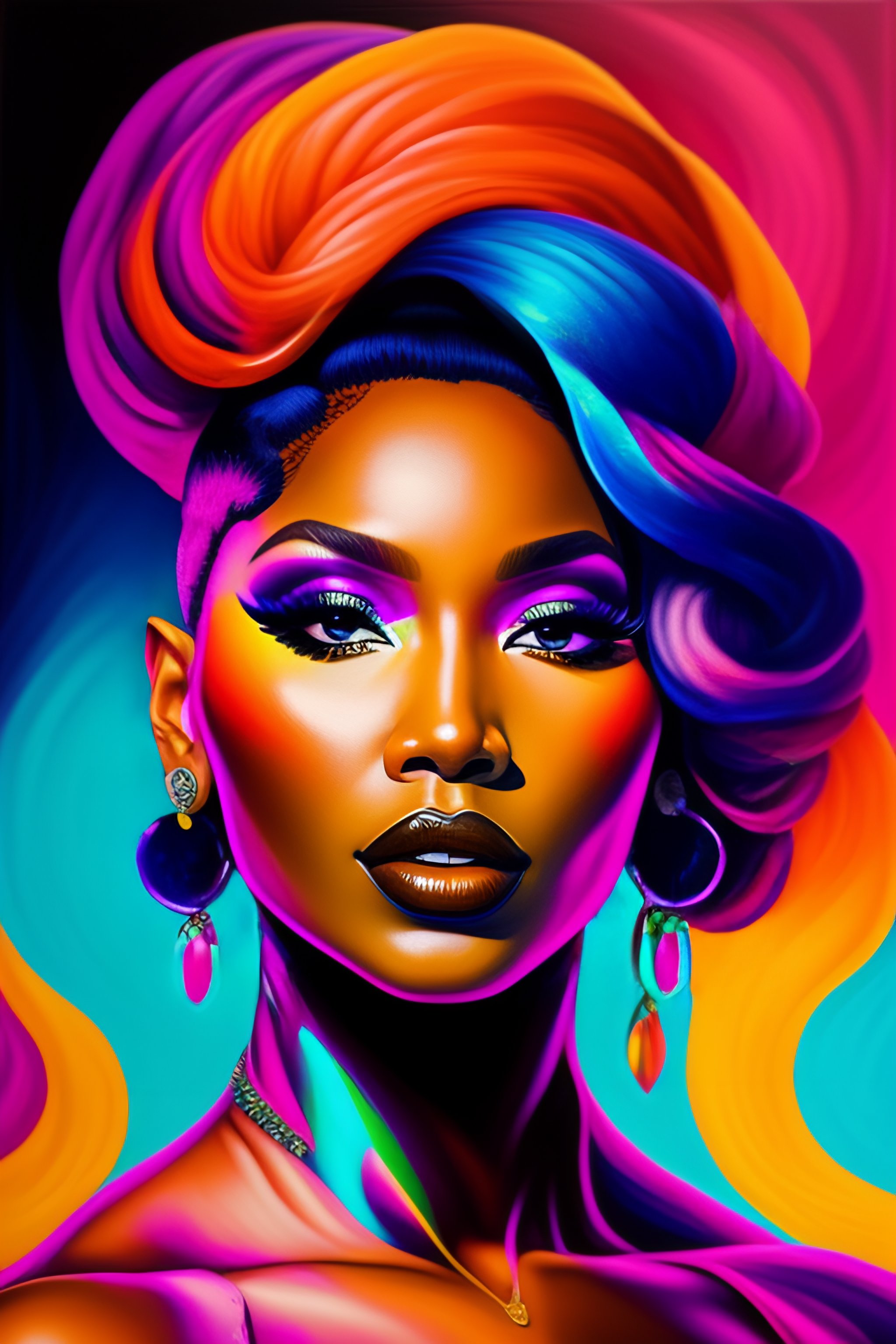 Lexica - Nicki minaj, A vibrant oil painting, by Françoise NIELLY ...