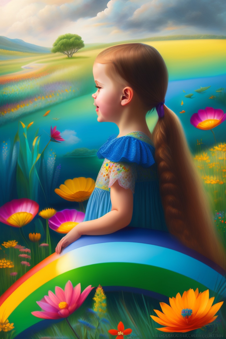 Lexica - Title: "The Rainbow Meadow" Description: Sarah and Jack ...